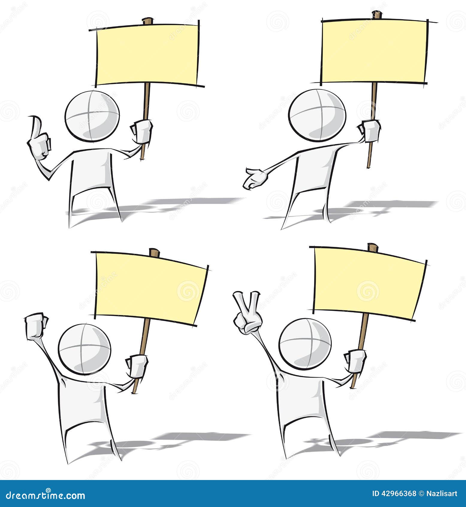 Simple People - Holding a Placard Stock Vector - Illustration of ...