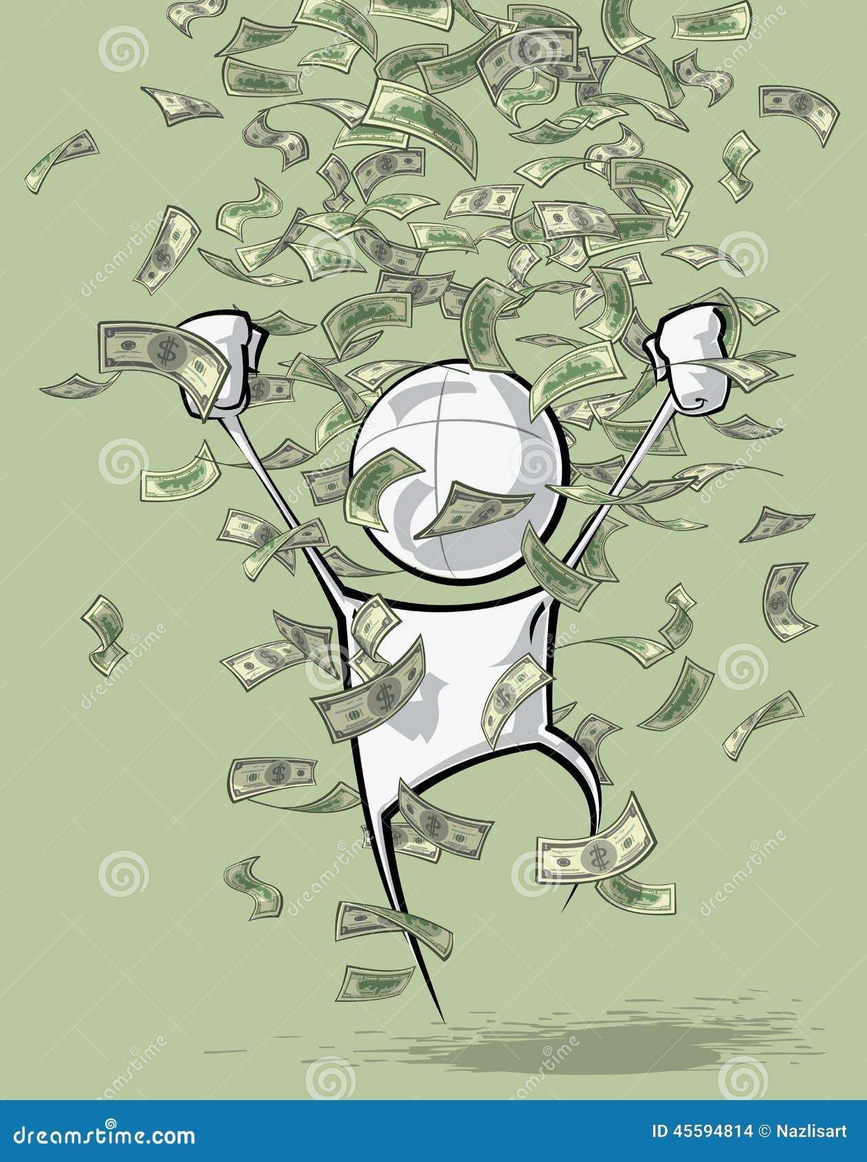 Simple People - Money Rain stock vector. Illustration of greenbacks ...