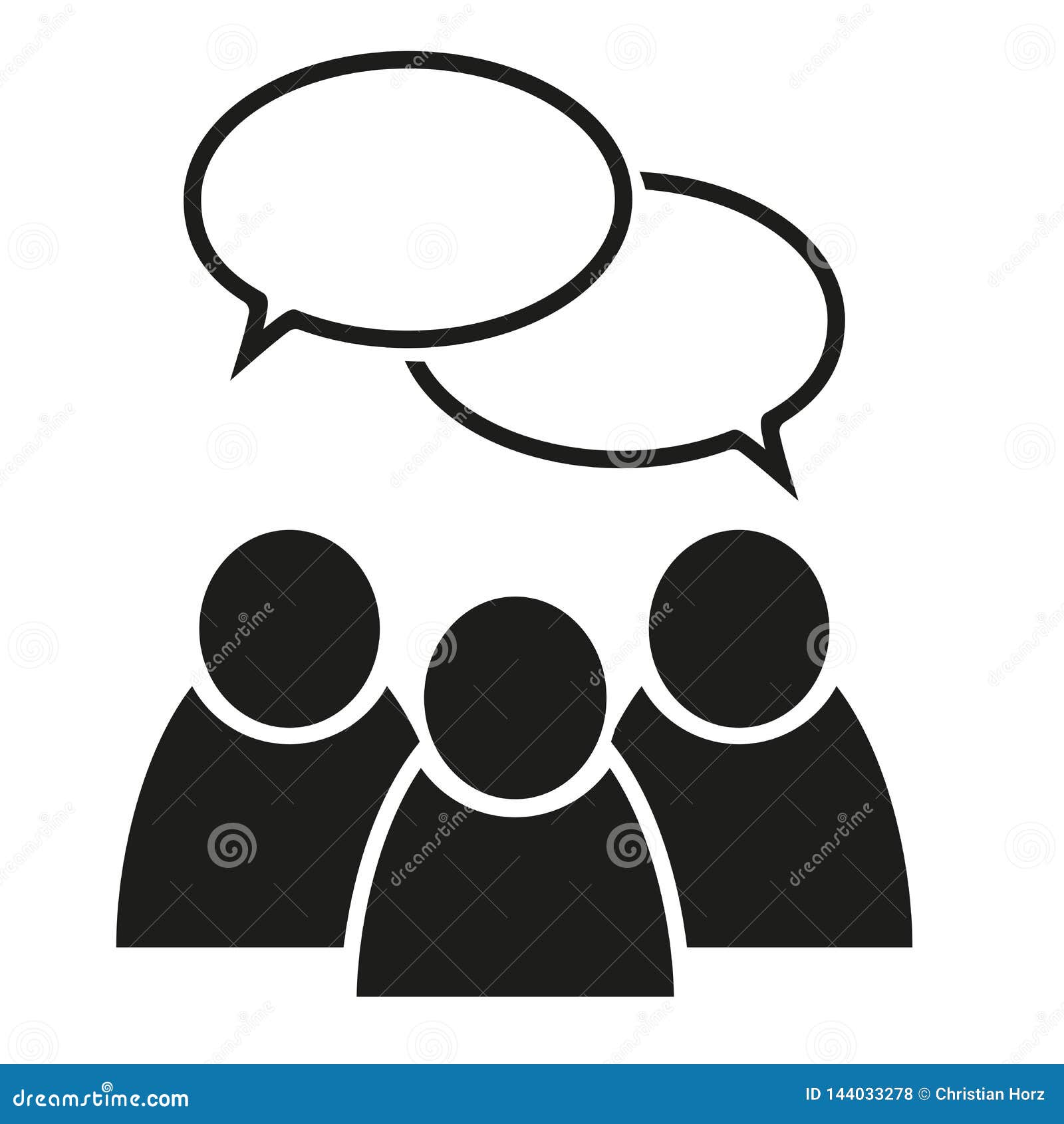Simple People Talking Discussion Icon Flat Vector Stock Vector ...