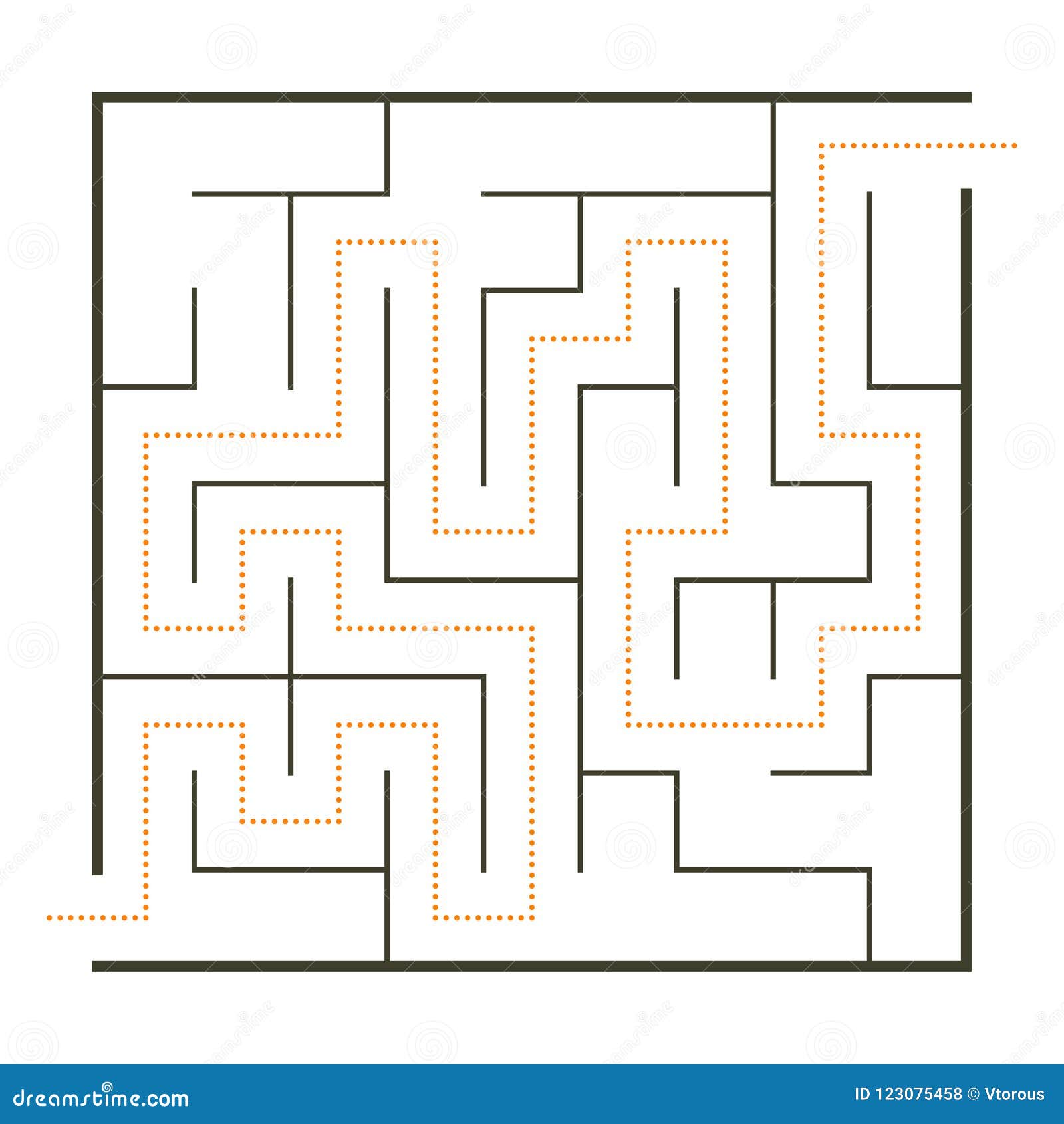 Simple Maze with Path Solution Stock Vector - Illustration of perfect ...