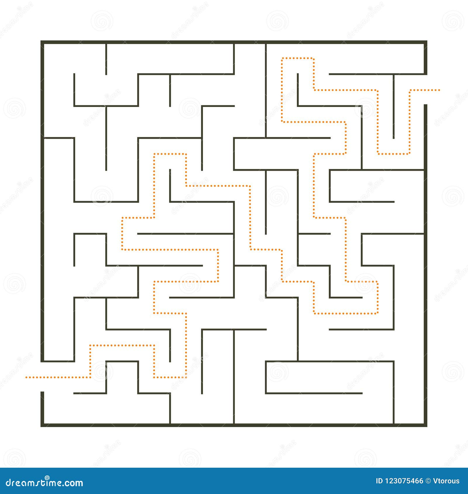 Simple Maze with Path Solution Stock Vector - Illustration of perfect ...