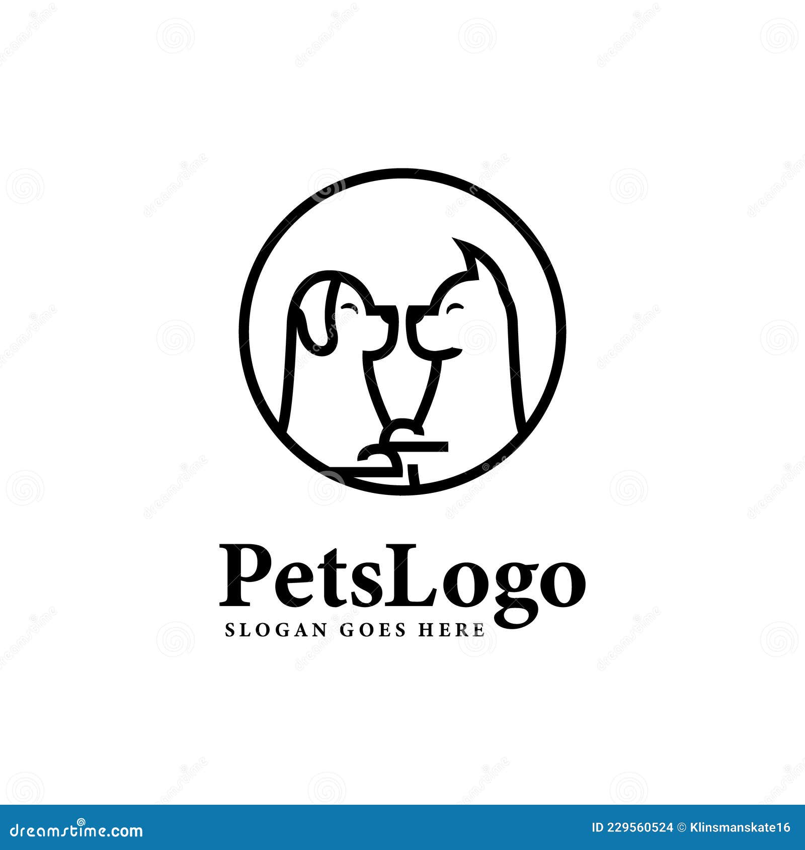 Simple Pets Logo Design Template Stock Vector - Illustration of mammal ...