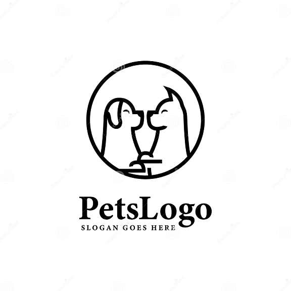 Simple Pets Logo Design Template Stock Vector - Illustration of mammal ...
