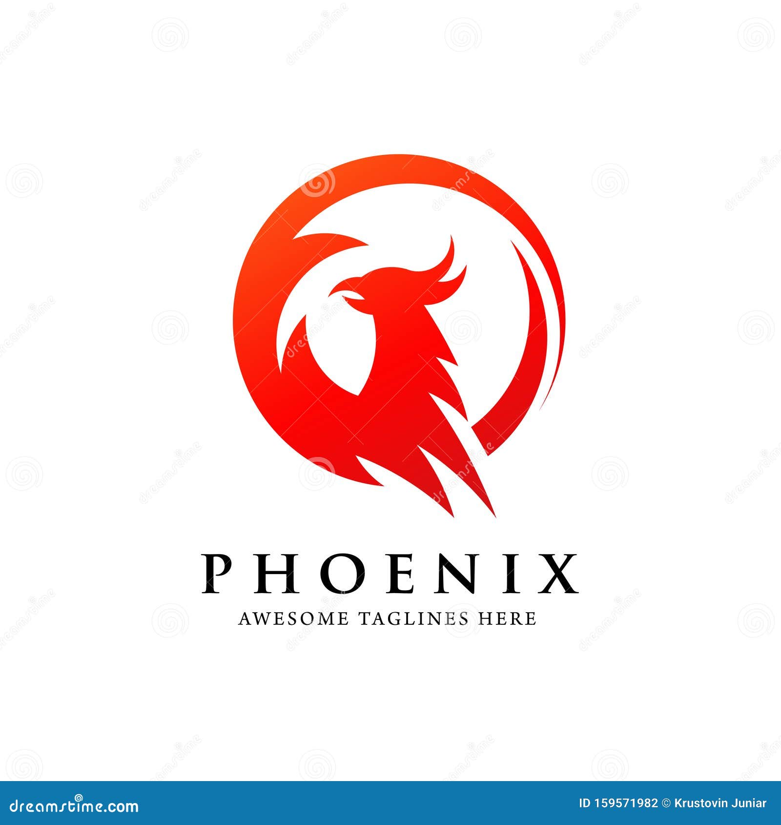 Simple Phoenix Bird Circle Logo Stock Vector - Illustration of eagle ...
