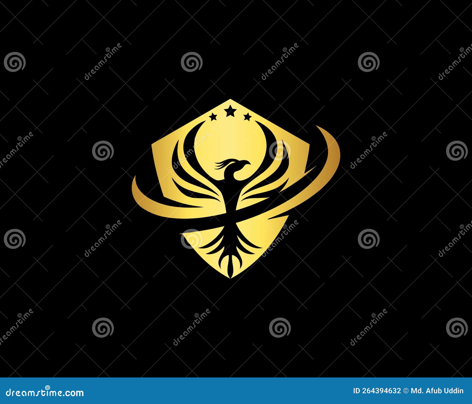 Phoenix Bird with Shield Symbol Logo Design Stock Vector - Illustration ...