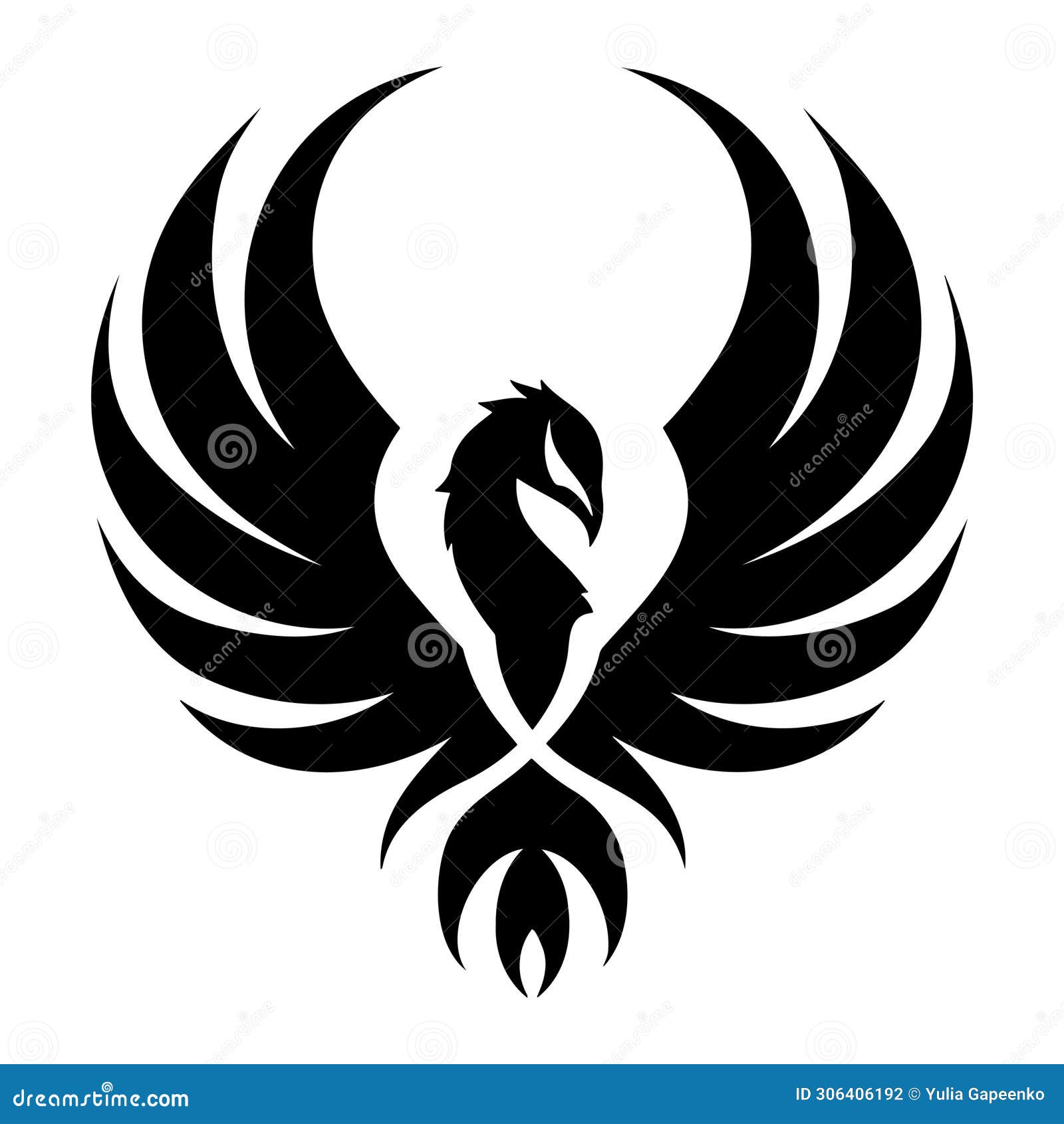 Simple Phoenix Logo. Vector Illustration Stock Vector - Illustration of ...