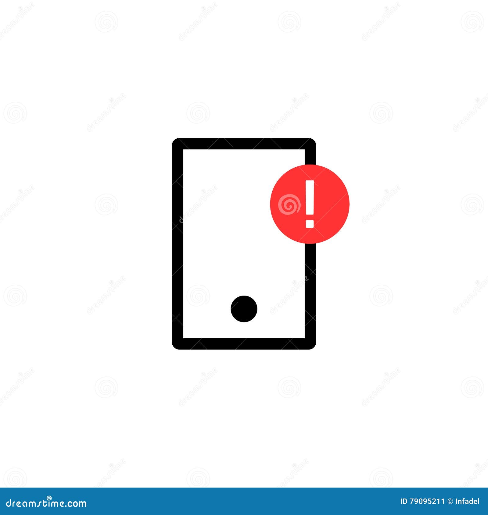 Simple Phone with Alert Notification Stock Vector - Illustration of ...