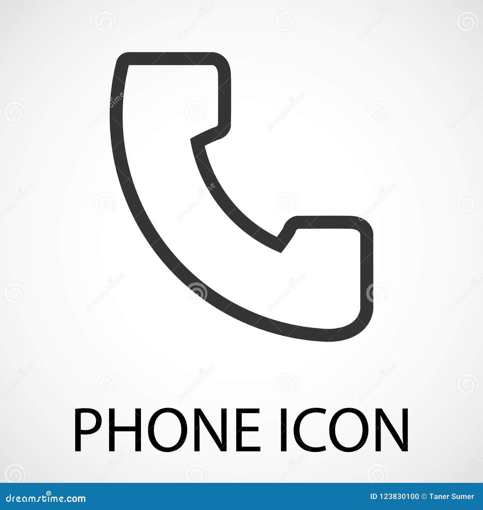 Simple phone icon stock vector. Illustration of connection - 123830100