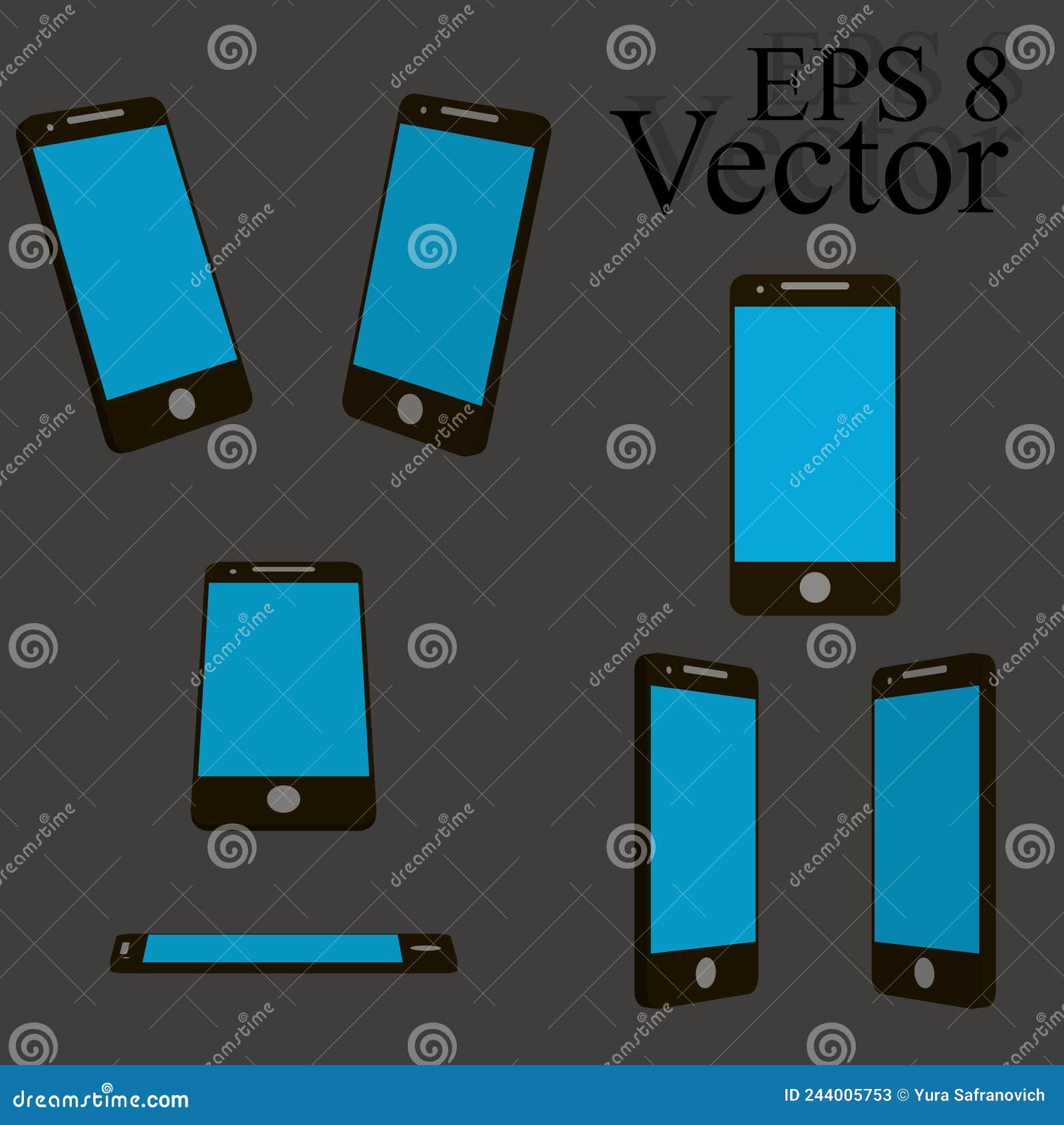 Simple Phone Icons in Different Angles, Android, Clipart, Stock Vector ...