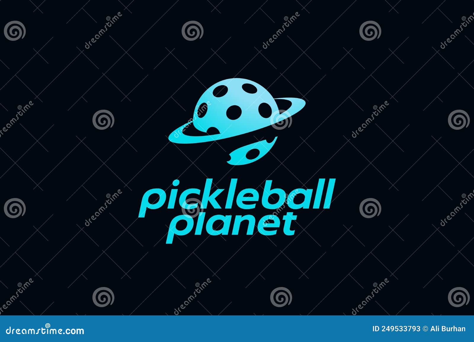 Simple Pickleball Logo With A Combination Of A Paddle Or Racket And ...