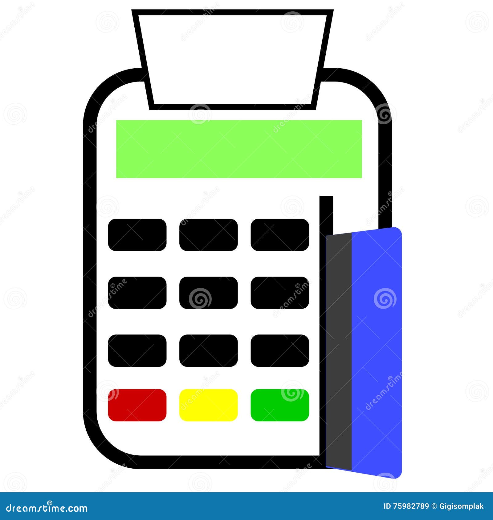 Simple Picture - EDC Machine Stock Vector - Illustration of credit ...