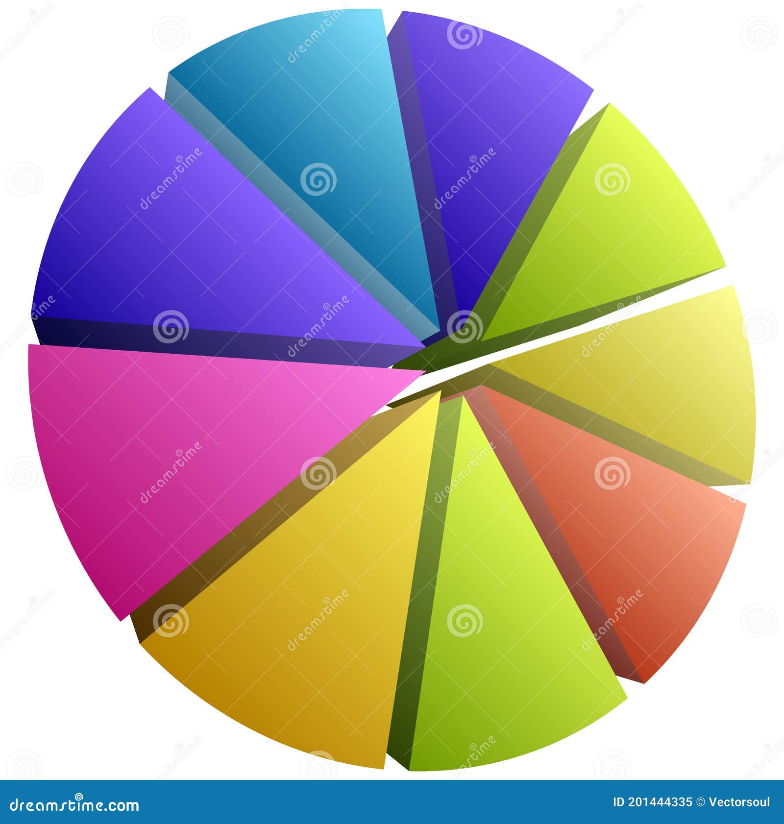 Simple Pie Chart-graph and Diagram Vector Illustration. Circle ...