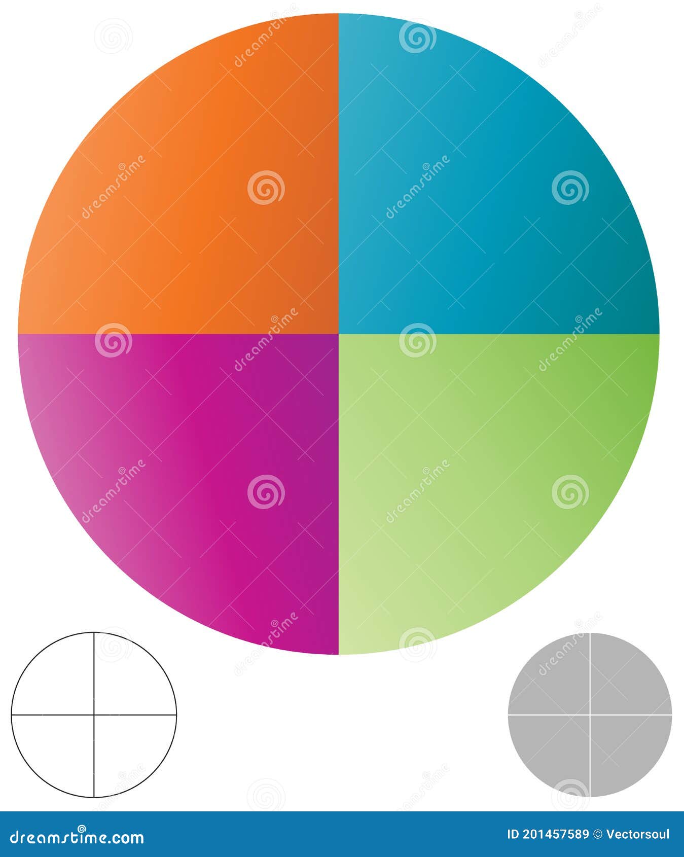 Simple Pie Chart-graph and Diagram Vector Illustration. Circle ...