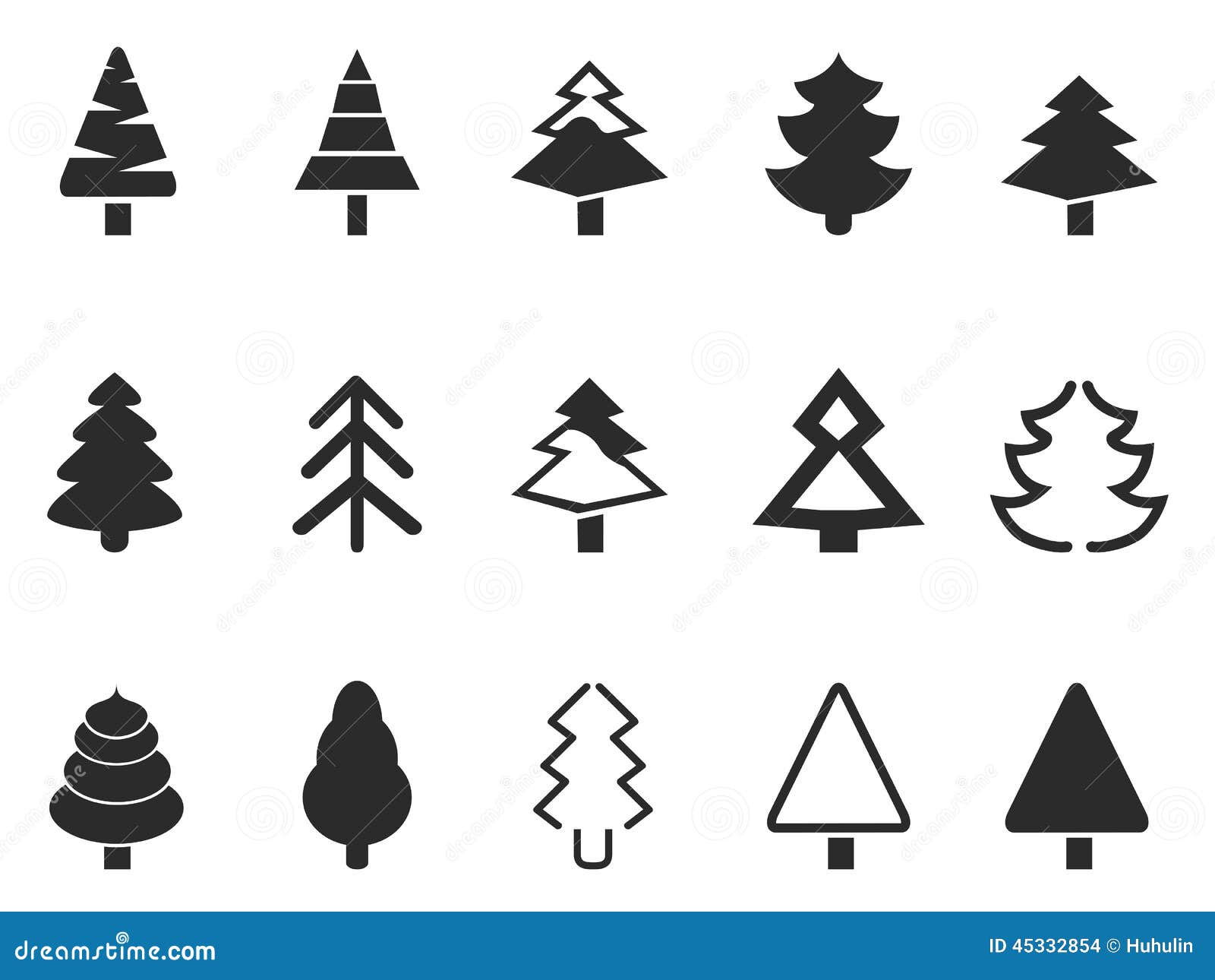Simple Pine Tree Icons Set Stock Vector - Image: 45332854 Simple Pine Tree Icons Set Stock Vector - Image: 45332854