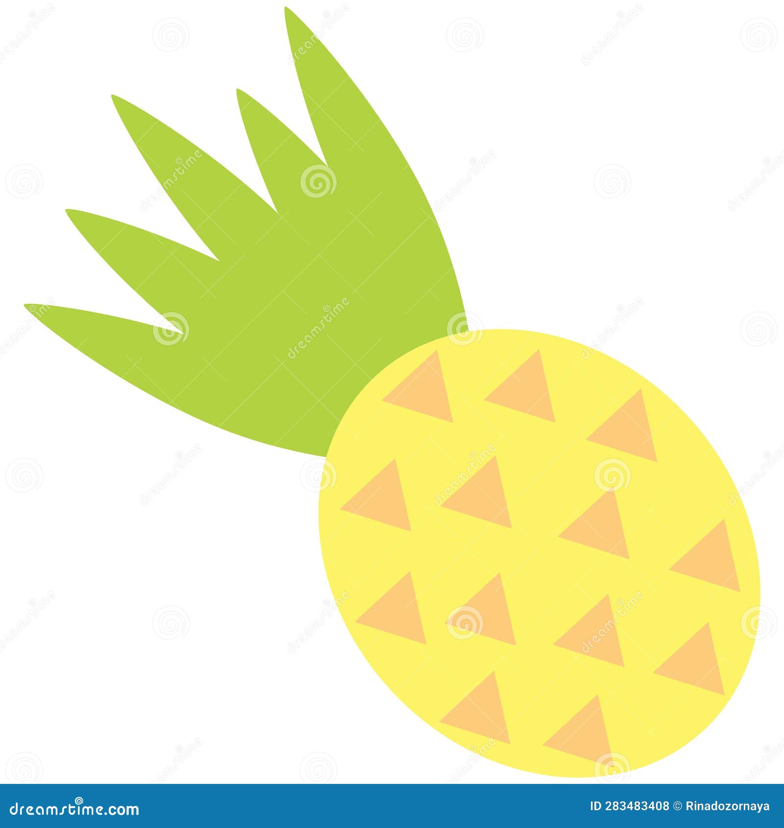 Simple Pineapple Isolated on White Background. Stock Illustration ...