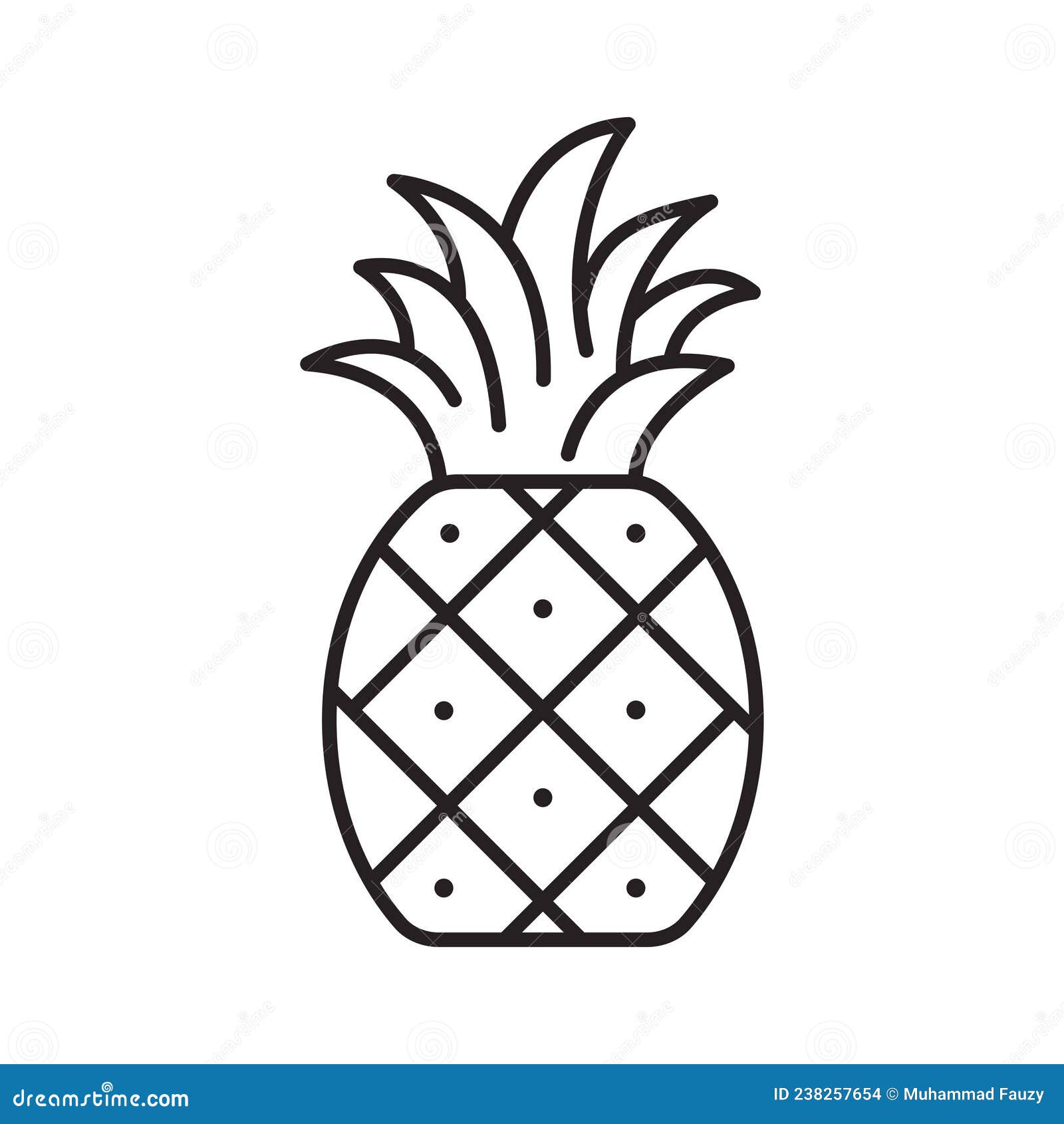 Simple Pineapple Vector Illustration Stock Vector - Illustration of ...