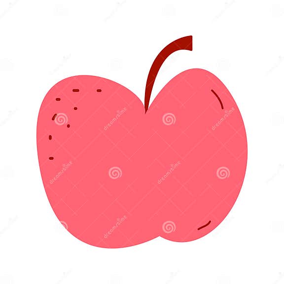 Simple Pink Apple in Flat Style Stock Vector - Illustration of ...