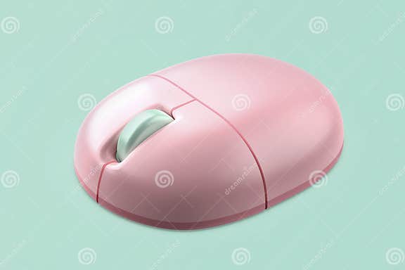 Simple pink computer mouse stock illustration. Illustration of ...