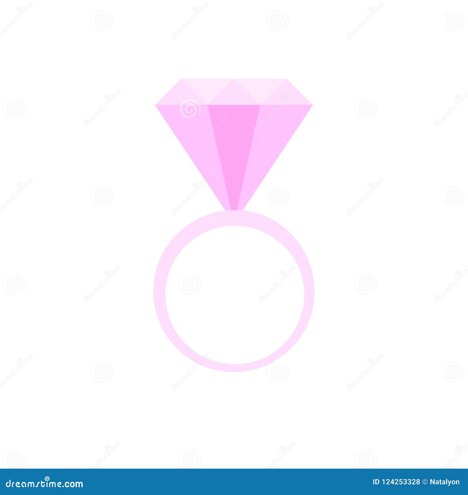 Simple Pink Diamond Wedding Ring Icon, Vector Stock Vector ...