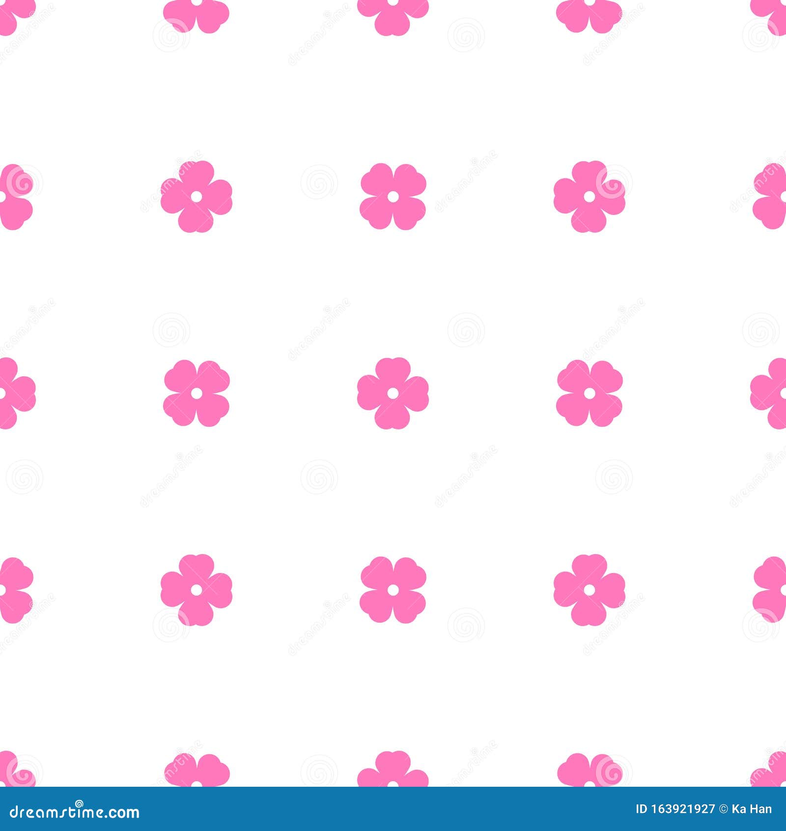Simple Pink Flower Seamless Pattern Stock Vector - Illustration of ...