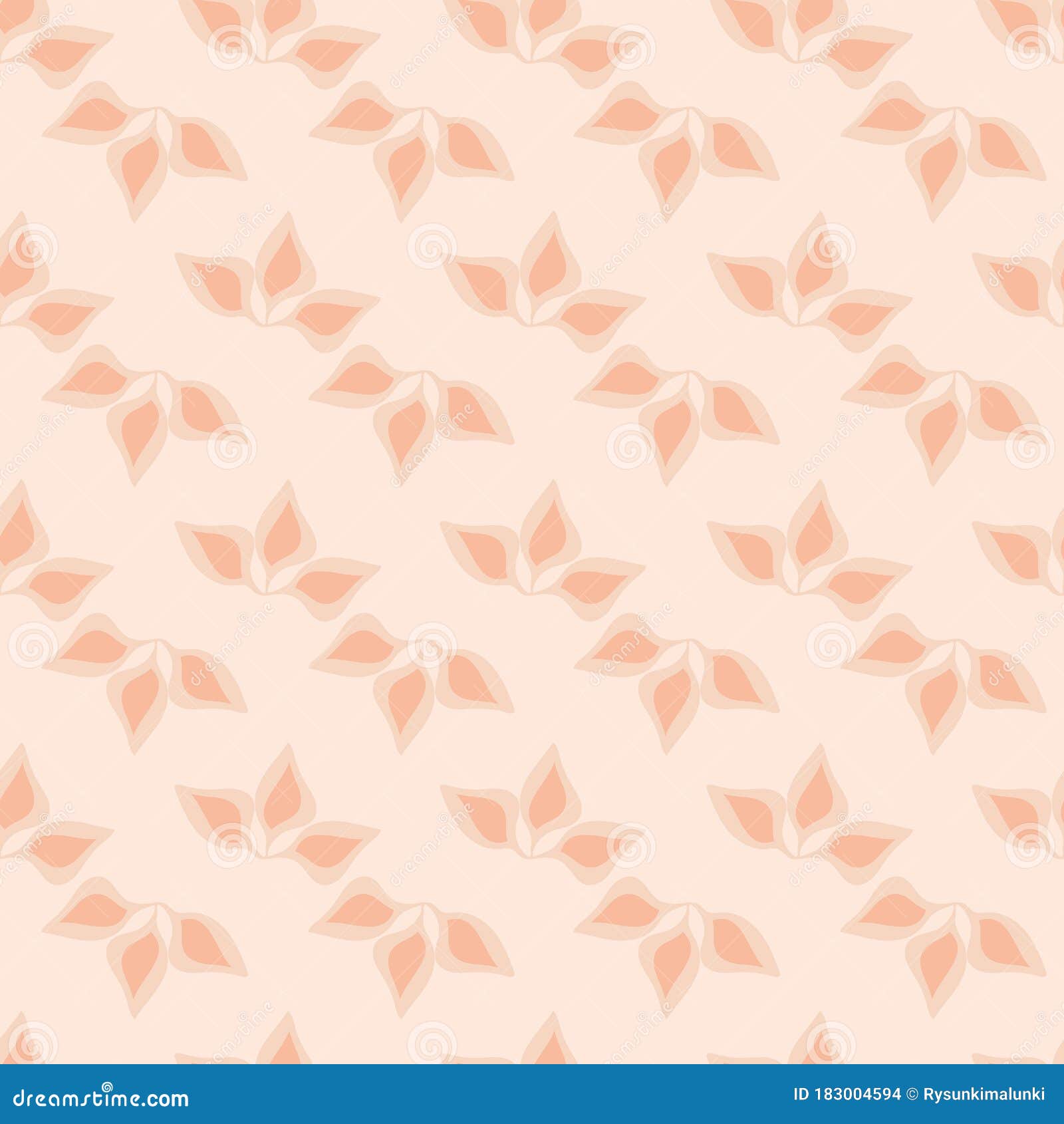 Simple Pink Leaves Seamless Vector Pattern Stock Vector - Illustration ...
