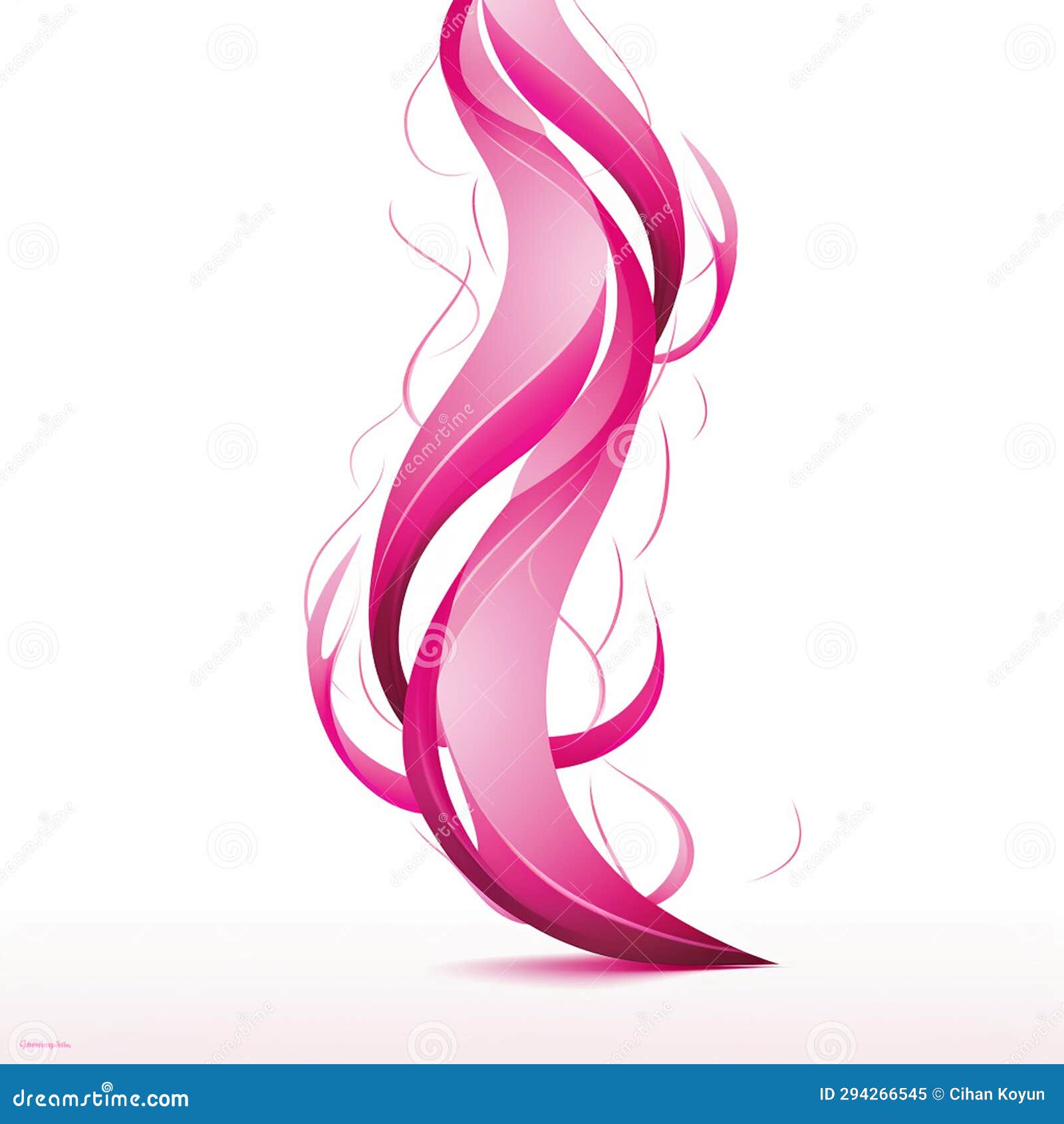 Simple Pink Ribbon for Clean and Simple Design Stock Illustration ...