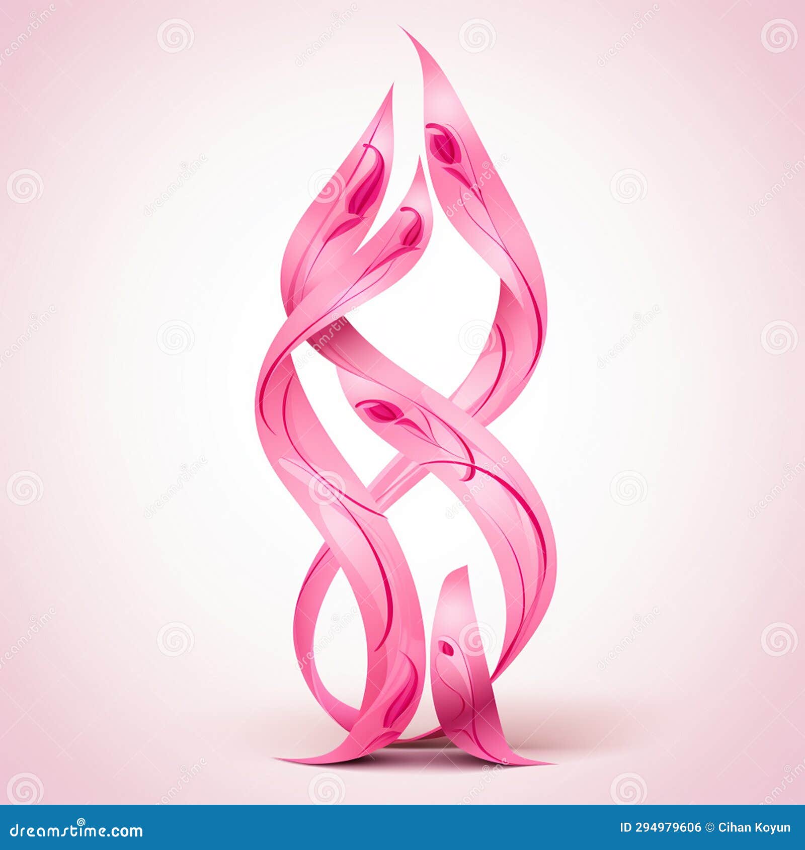 Simple Pink Ribbon on White Background Clean and Elegant Stock ...