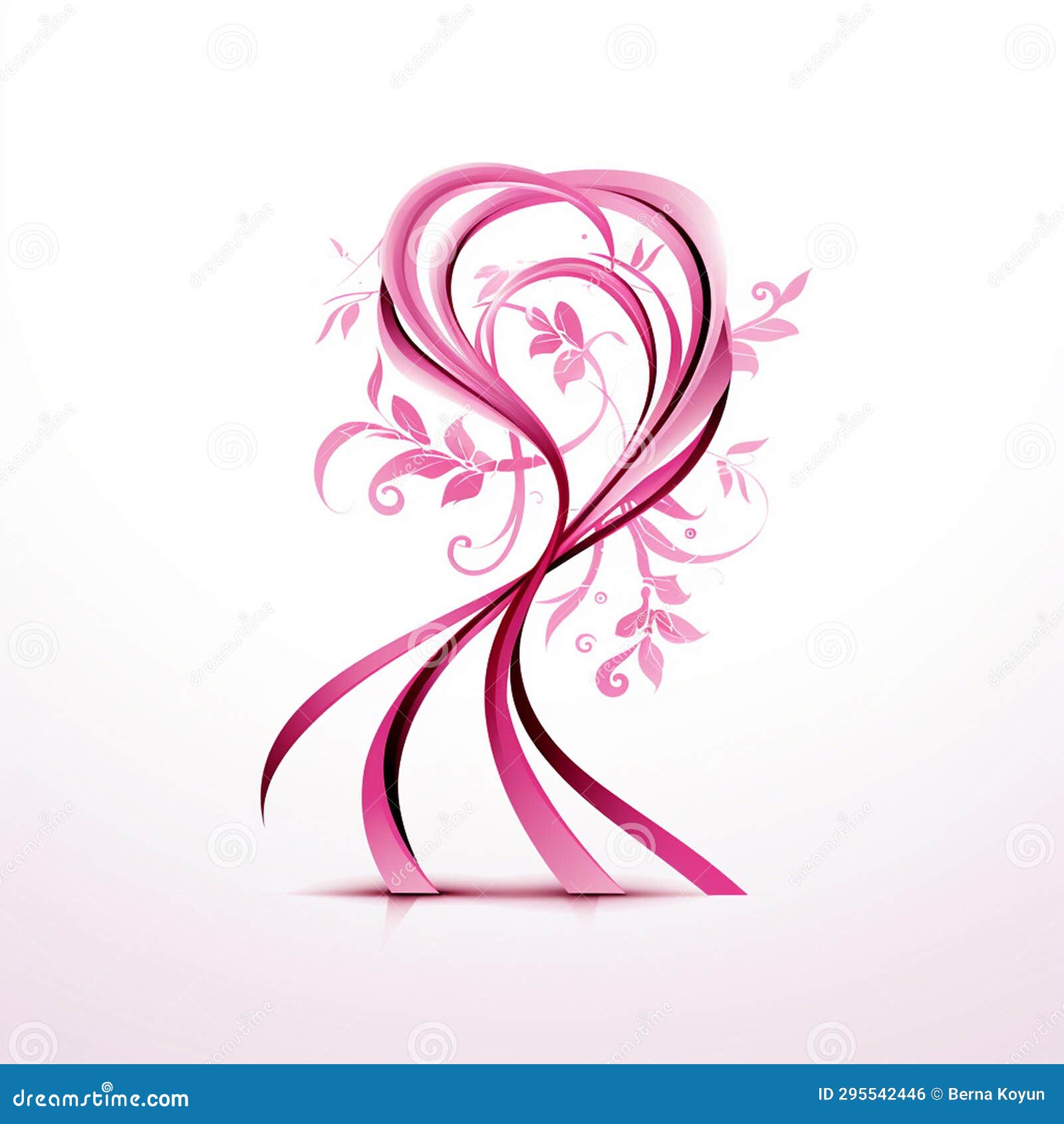 Simple Pink Ribbon on a White Background Easy To Use and Versatile ...