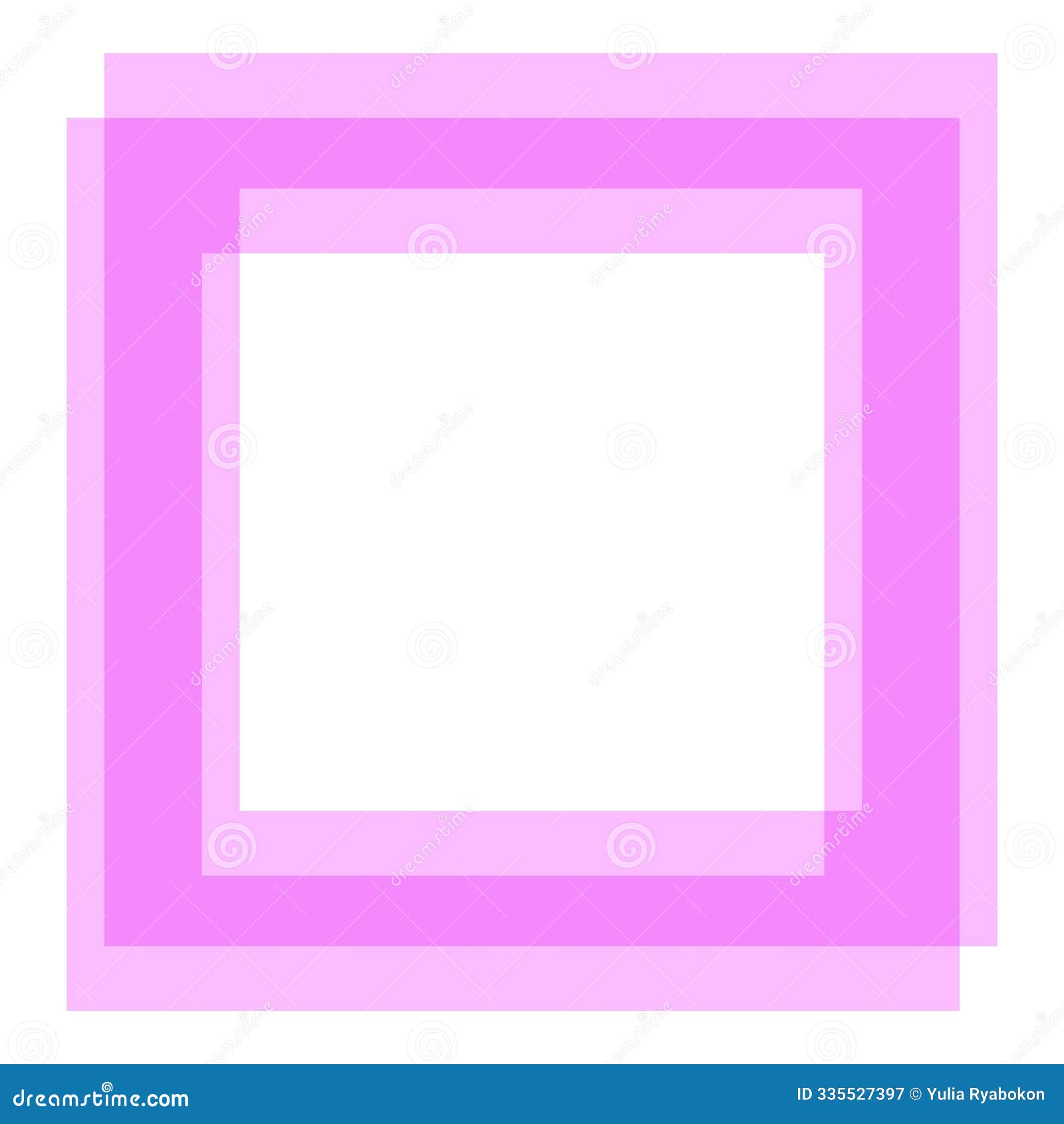 Simple Pink Square Frame Bordering Empty White Background Stock Vector ...