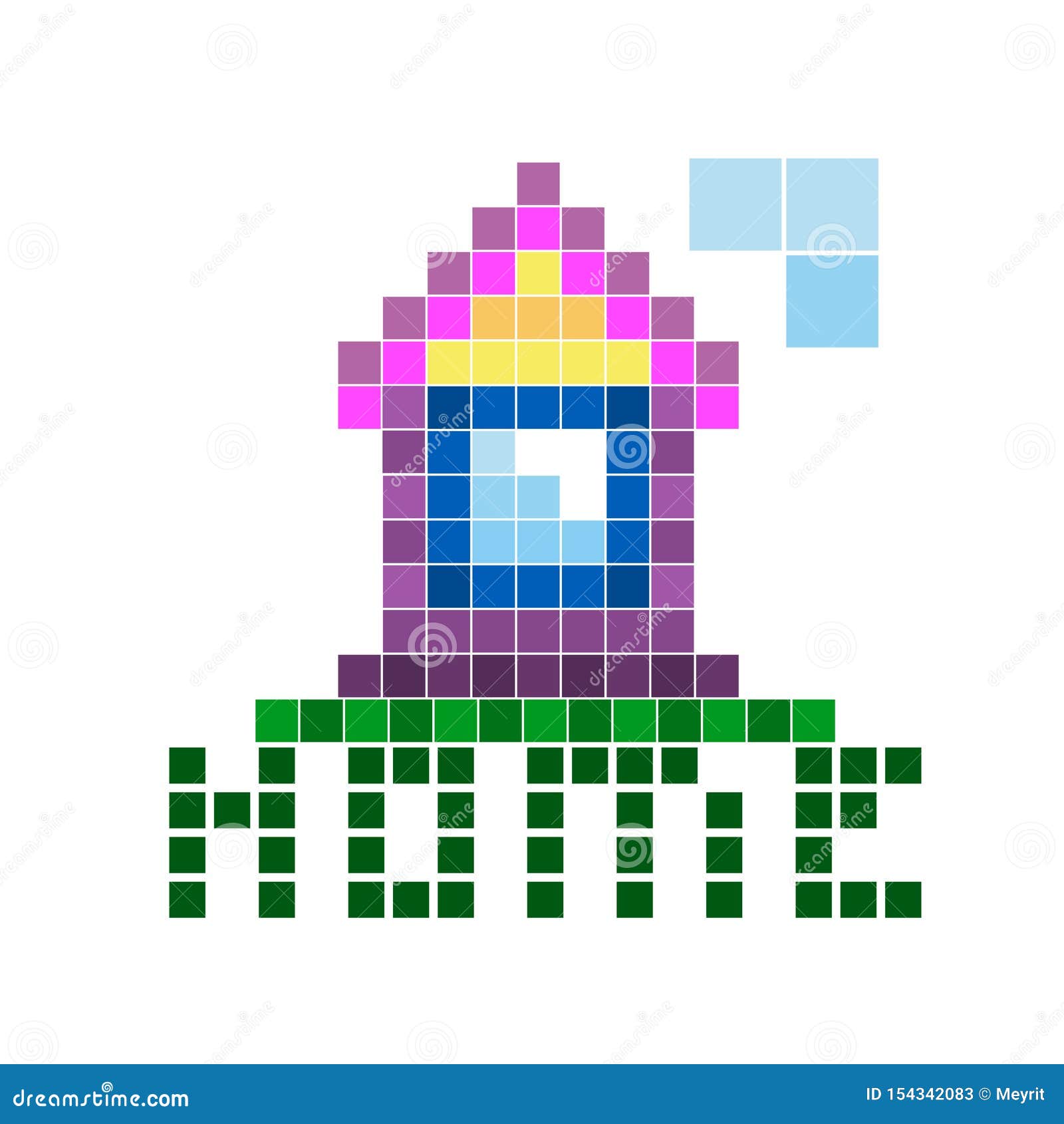 Simple Pixel House on a White Background. Vector Illustration Stock ...