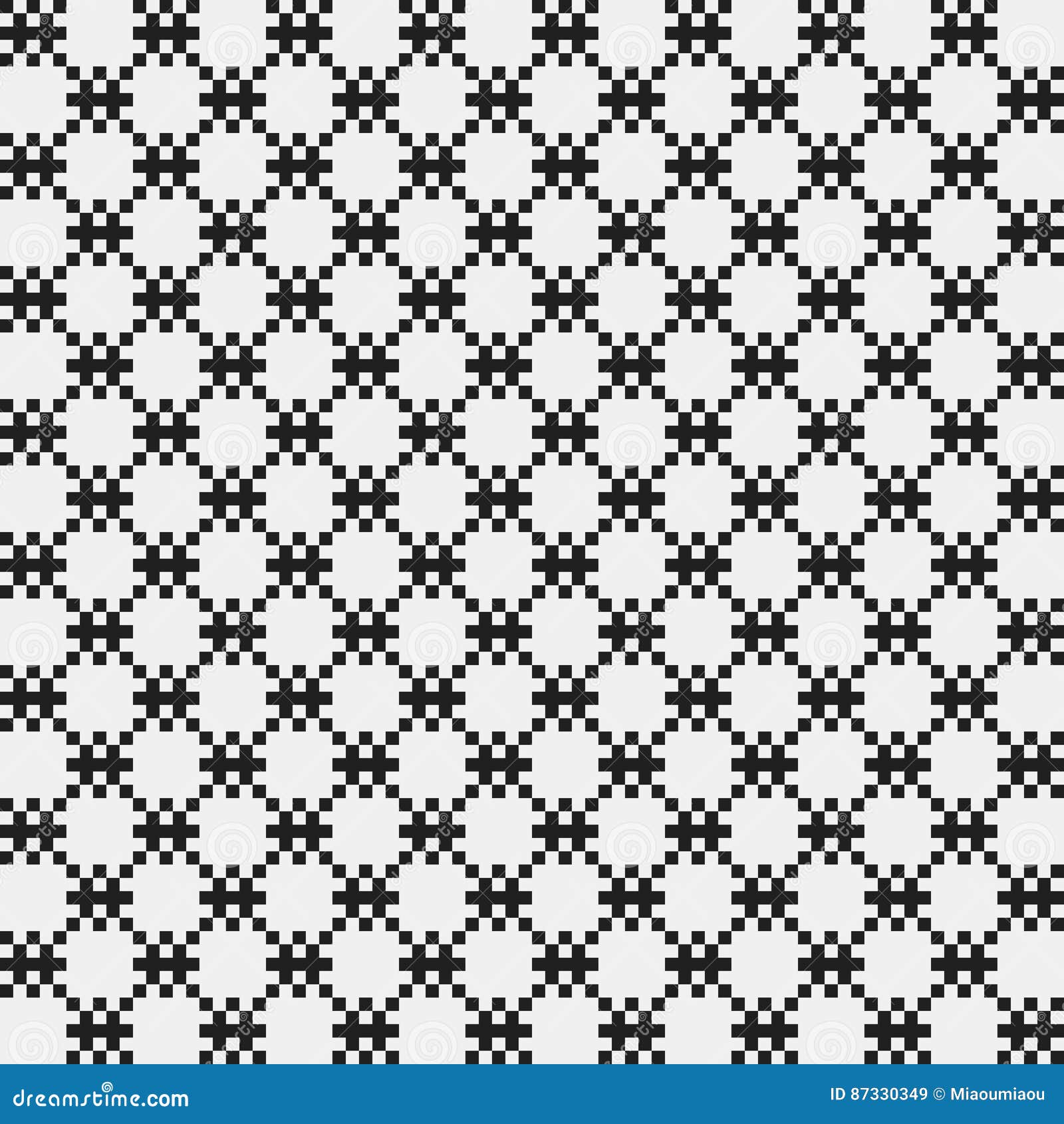 Simple Pixelated Pattern with Monochrome Geometric Shapes Stock Vector ...