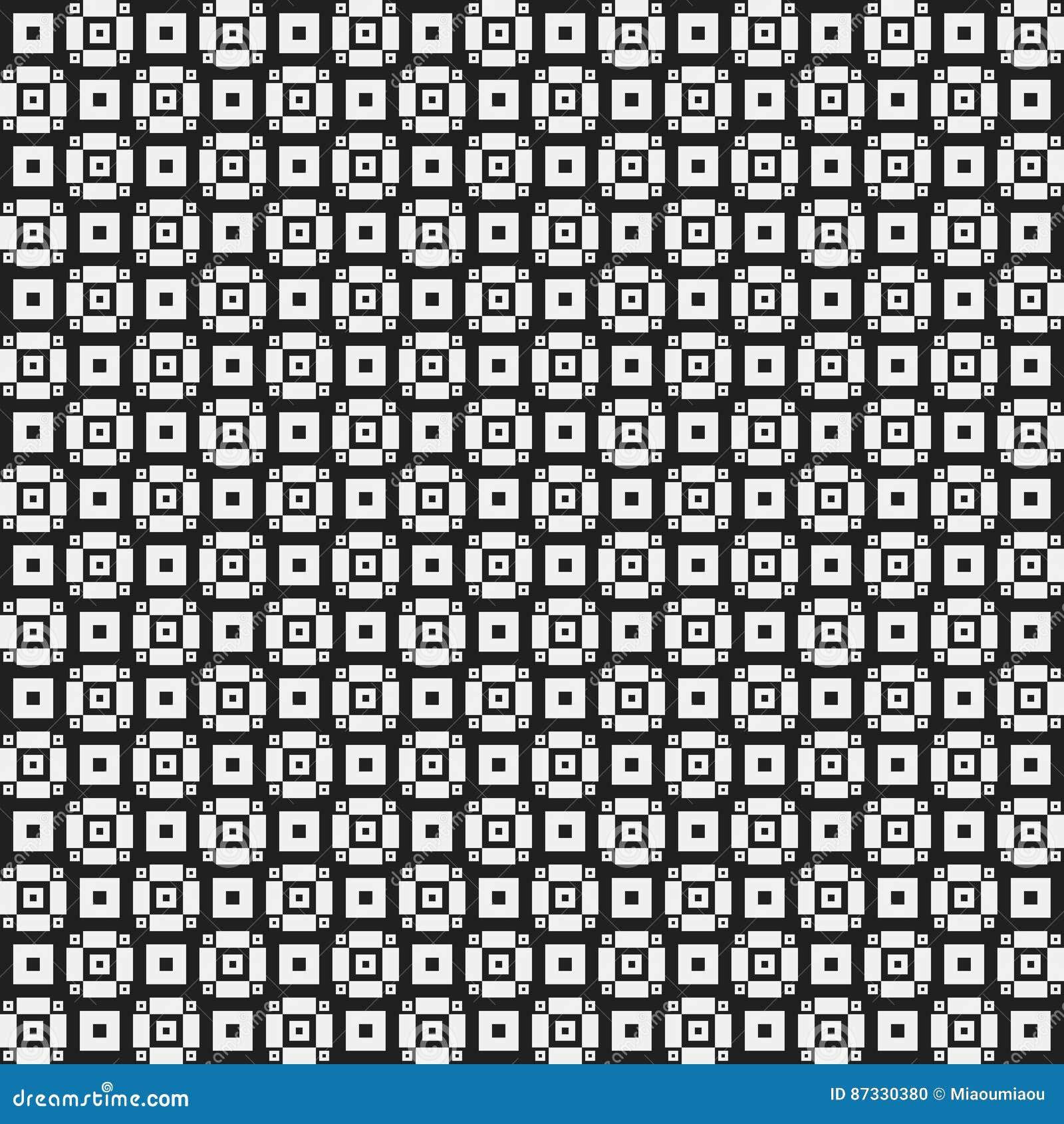 Simple Pixelated Pattern with Monochrome Geometric Shapes Stock Vector ...