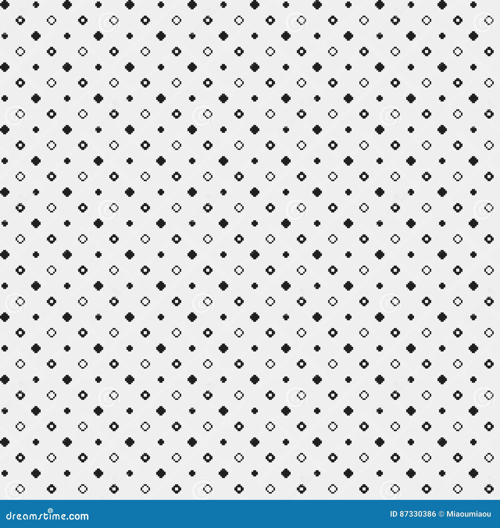 Simple Pixelated Pattern with Monochrome Geometric Shapes Stock Vector ...