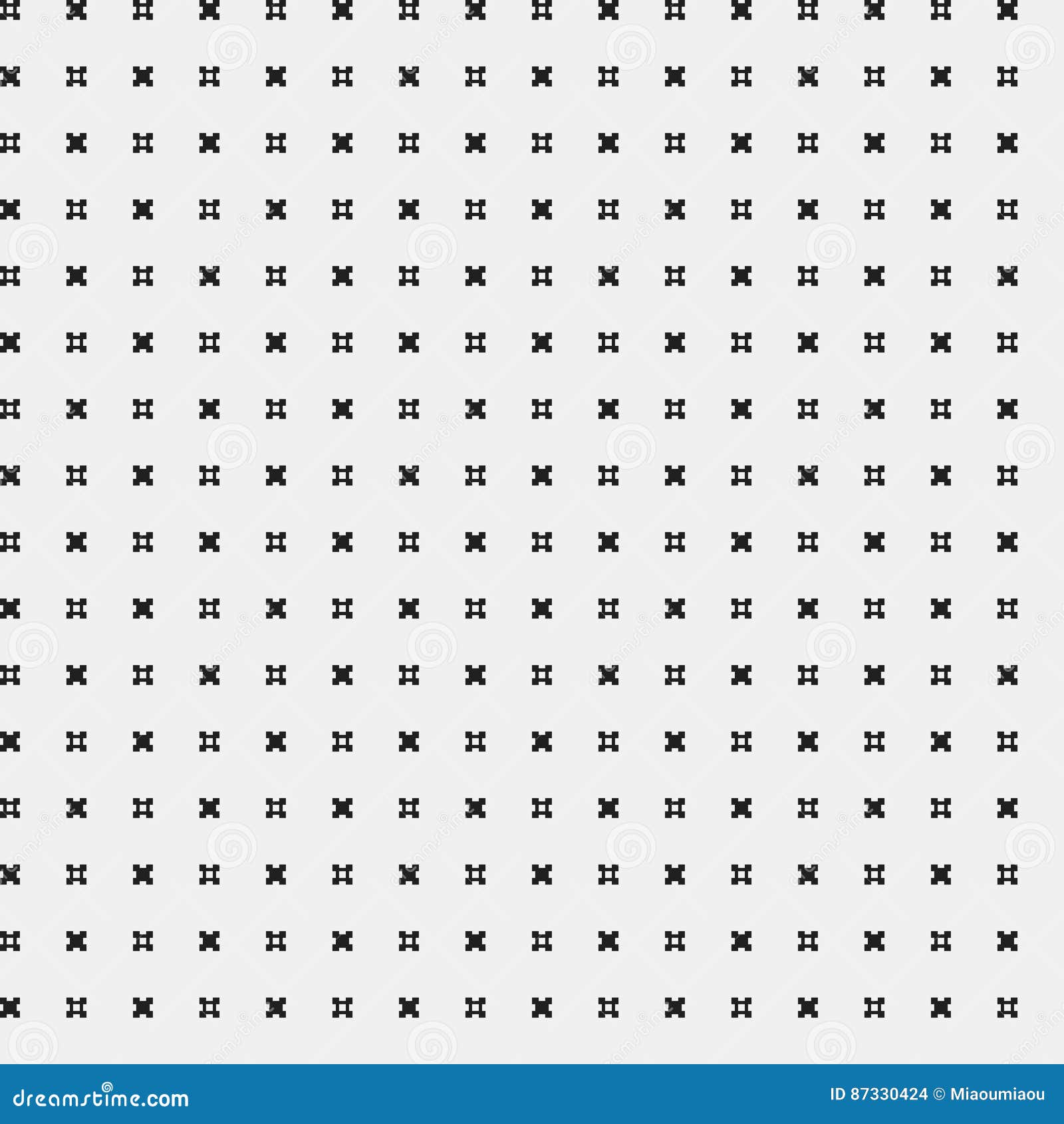 Simple Pixelated Pattern with Monochrome Geometric Shapes Stock Vector ...