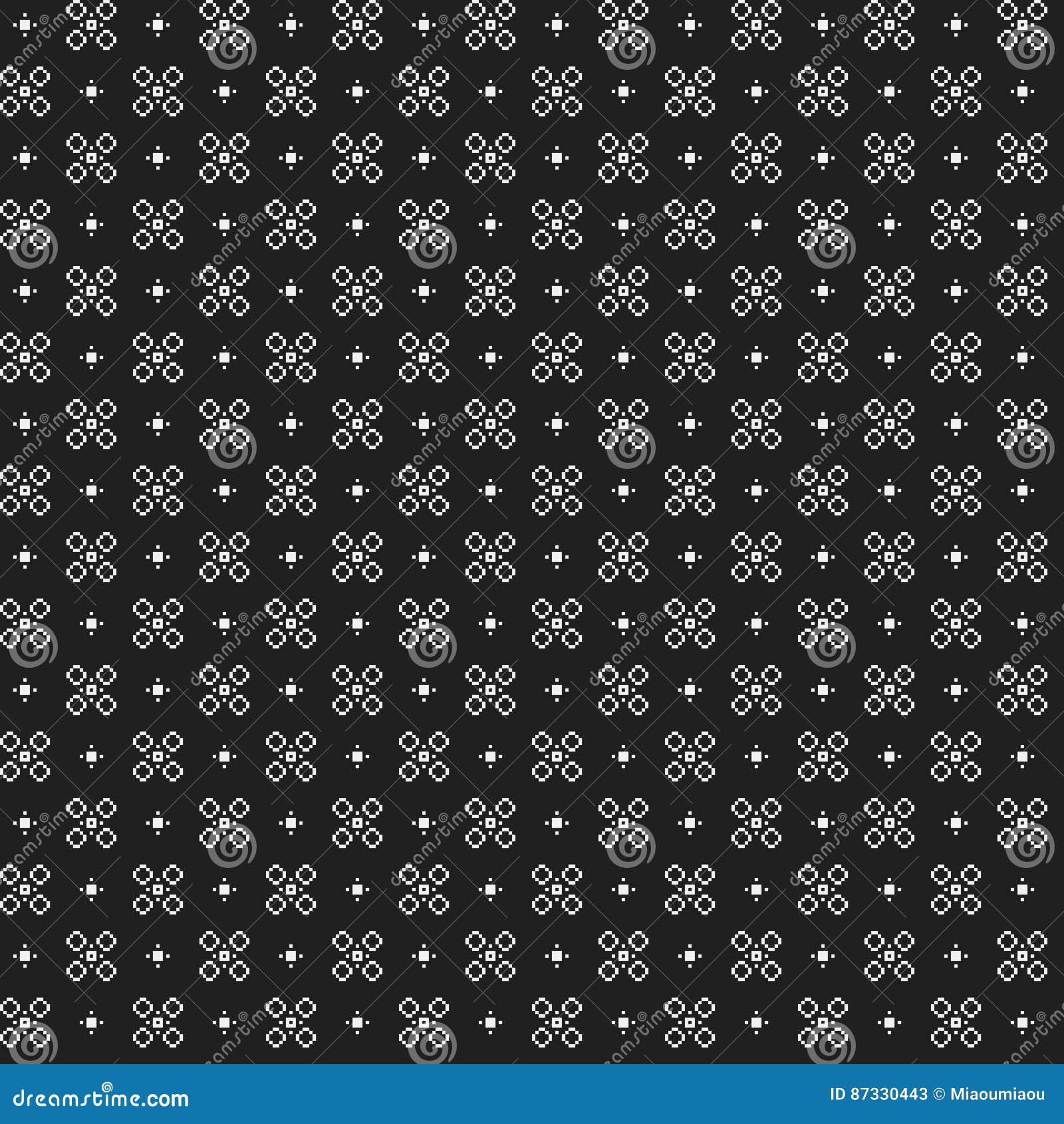 Simple Pixelated Pattern with Monochrome Geometric Shapes Stock Vector ...