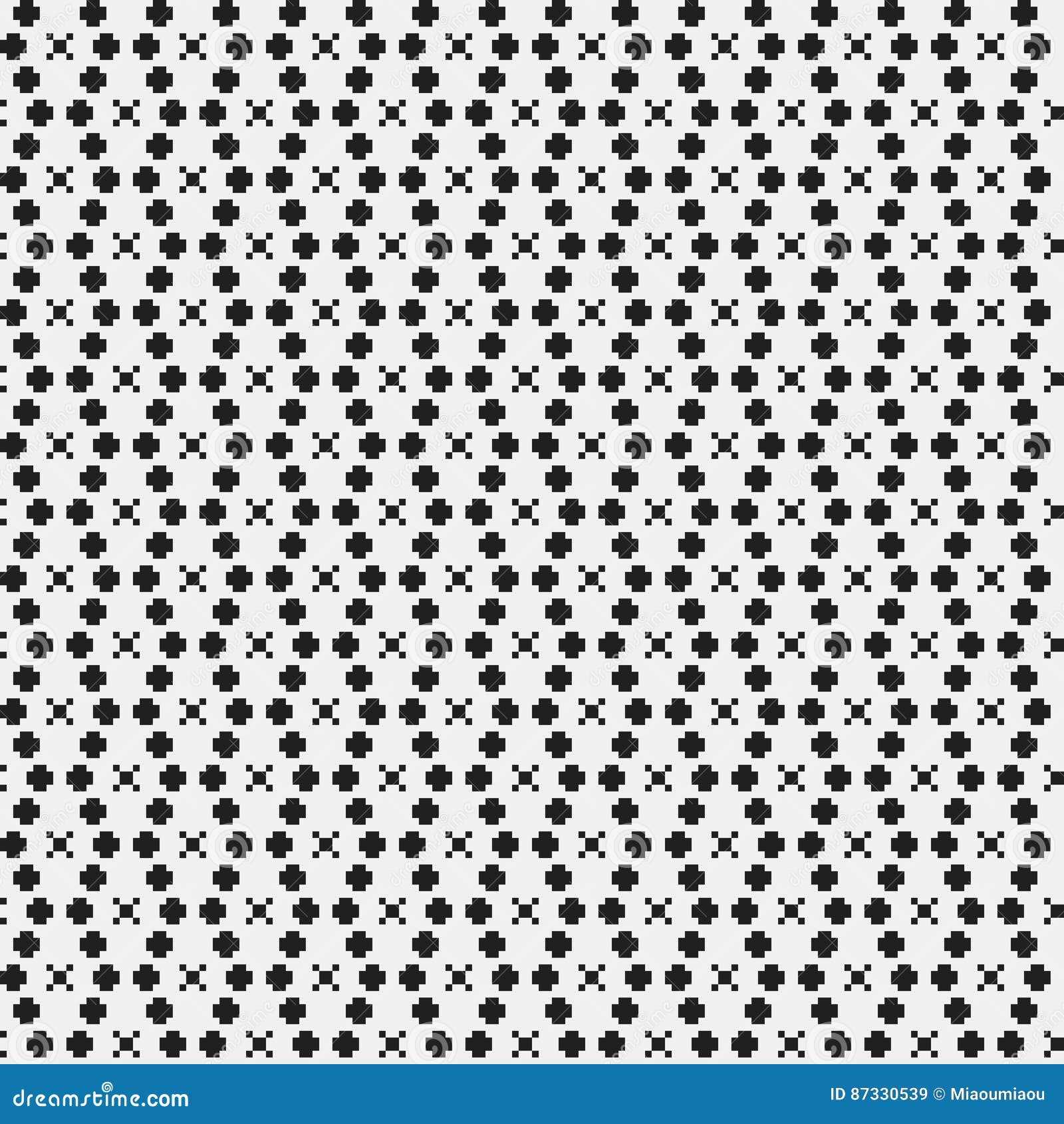 Simple Pixelated Pattern with Monochrome Geometric Shapes Stock Vector ...