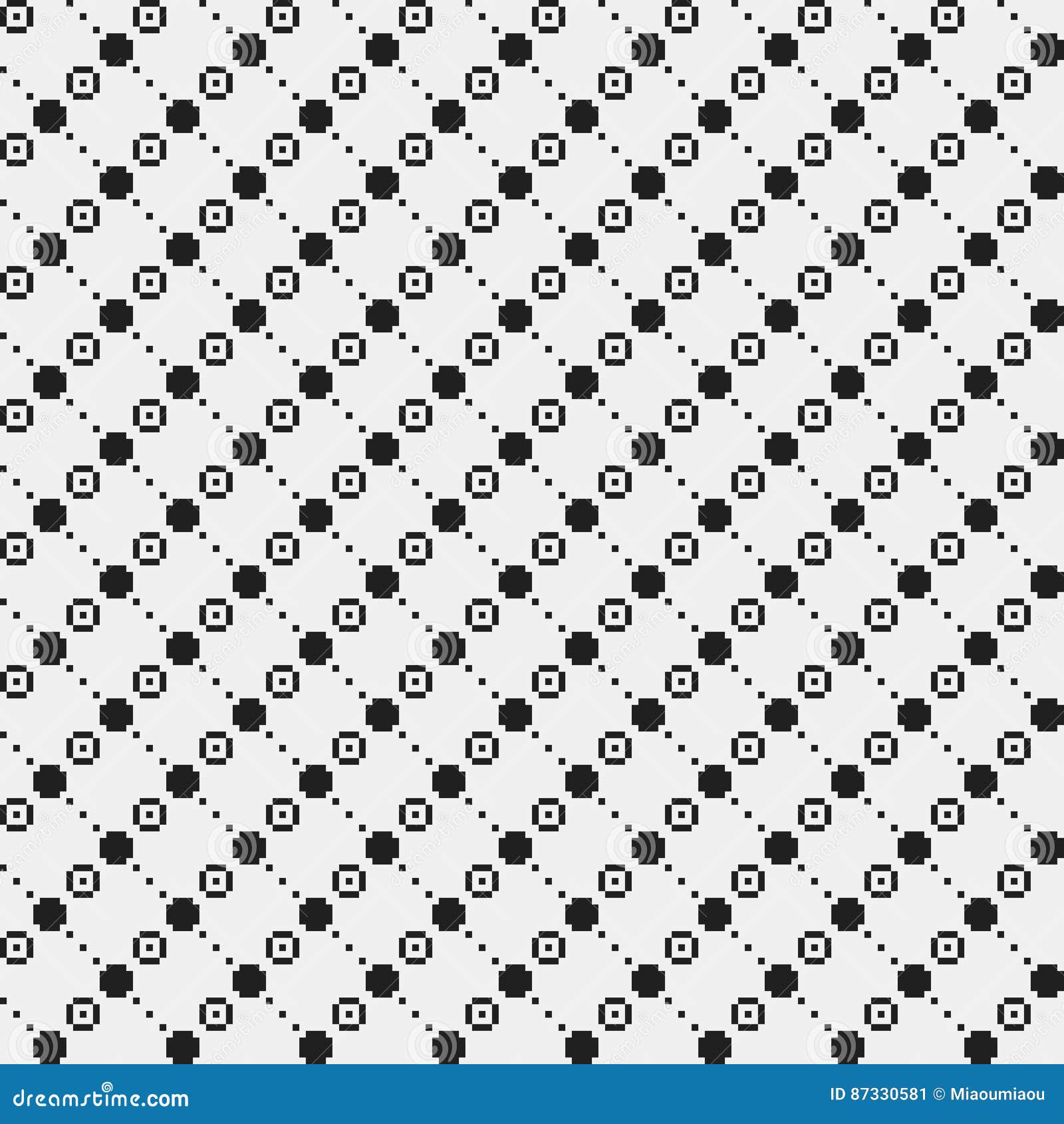 Simple Pixelated Pattern with Monochrome Geometric Shapes Stock Vector ...