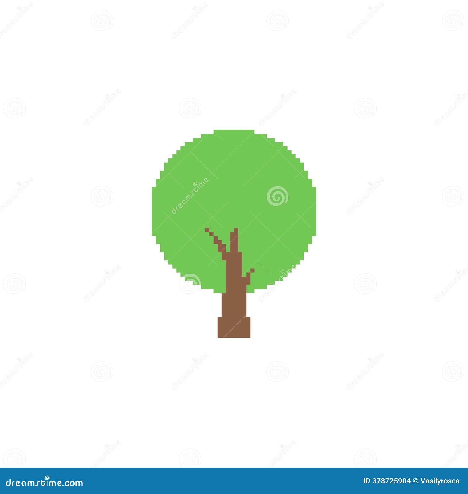 Pixelated Tree On A Hilltop With Butterflies Royalty-Free Stock Photo ...