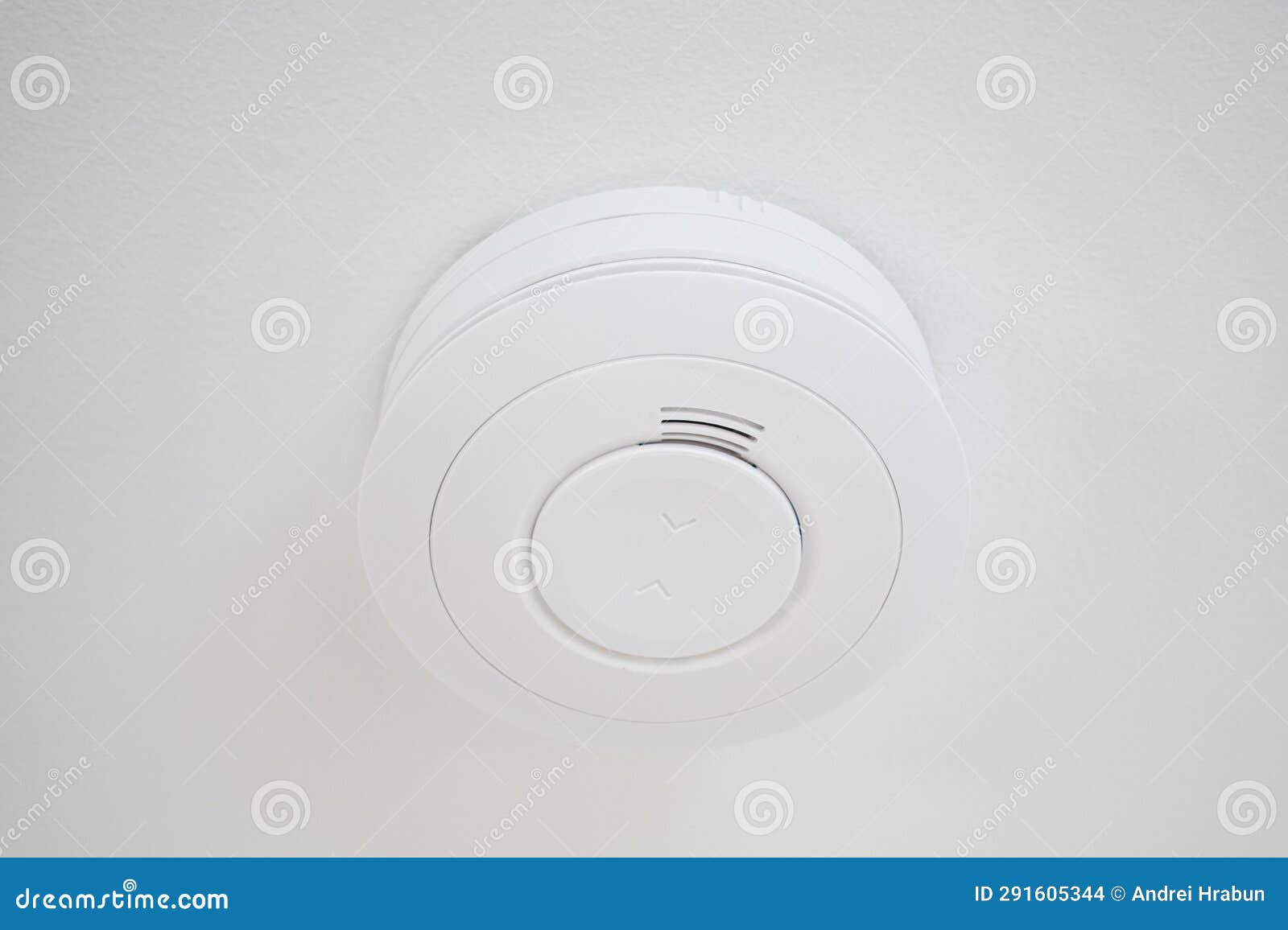 Simple Plain Fire Alarm Detector on the White Ceiling Stock Photo ...