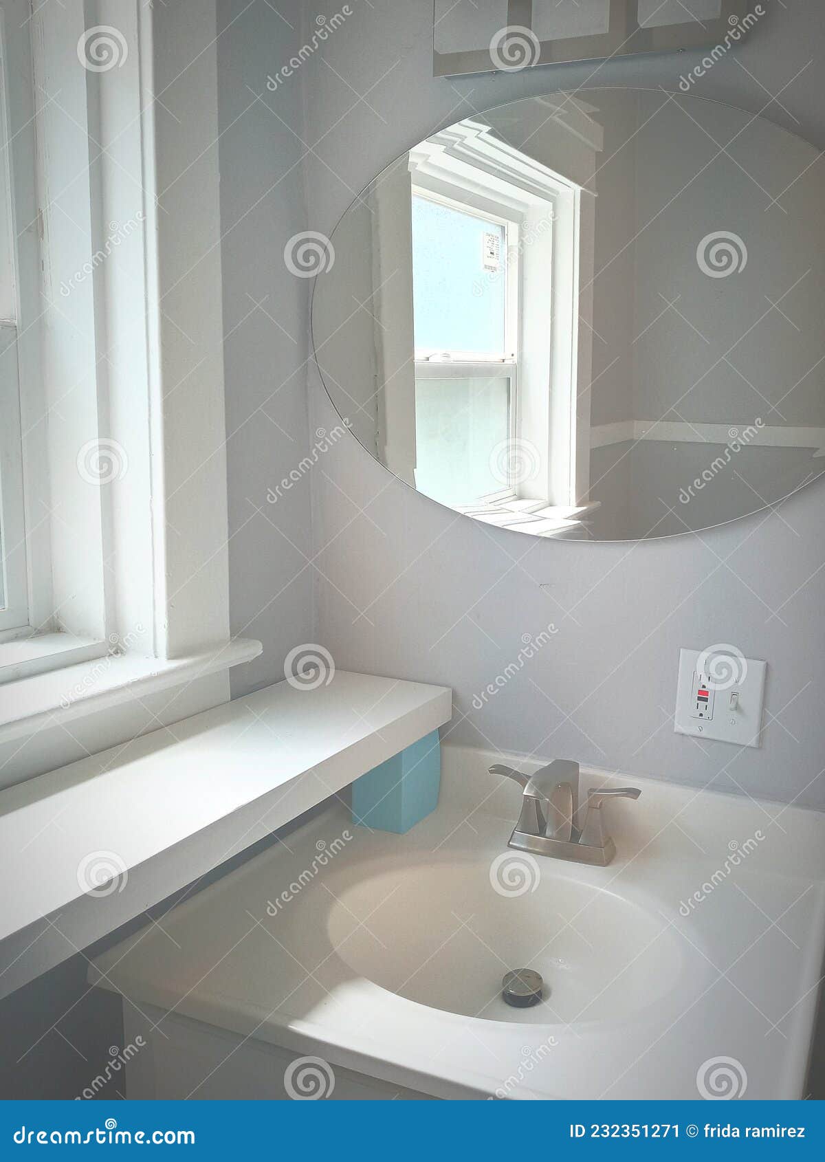 Simple Restroom With Washbasin Stand And Toilet Stock Photography ...