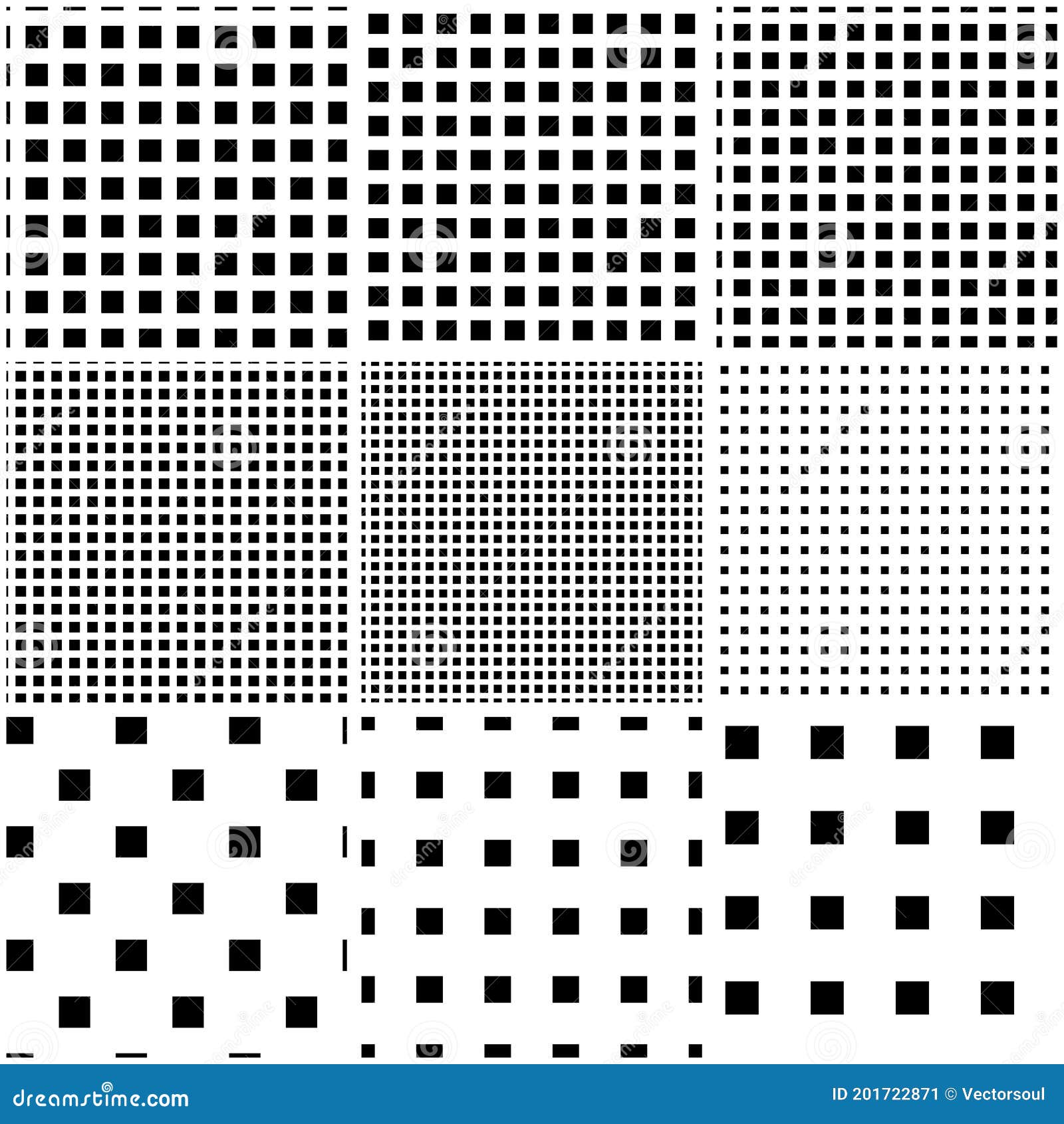 Simple, Plain Squares Repeatable, Seamless Background, Pattern Set ...