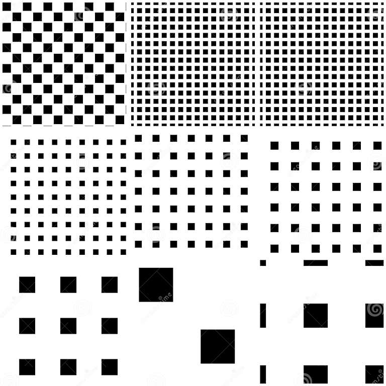 Simple, Plain Squares Repeatable, Seamless Background, Pattern Set ...