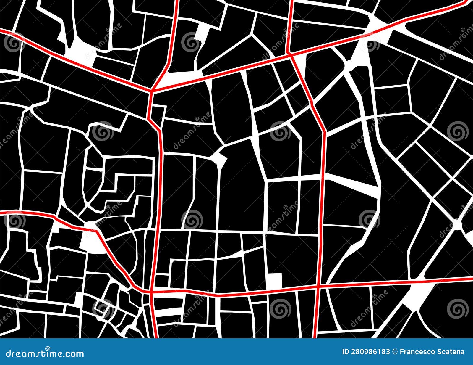 Simple Plan Scheme of a City Map with Cadastral Land Parcel, Cadastre ...
