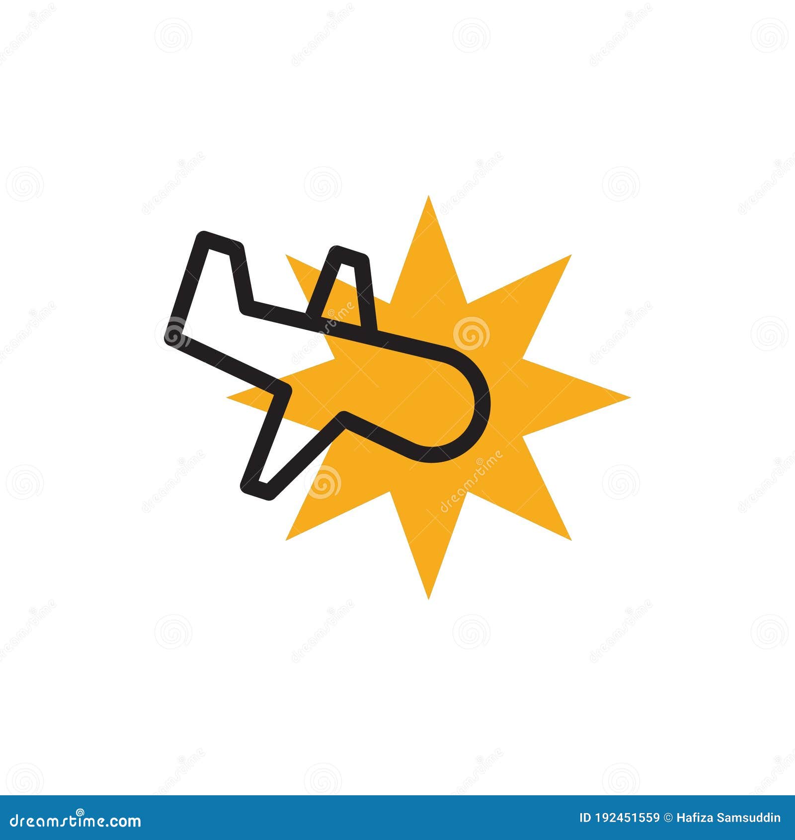 Simple Plane Crash Minimalism Linear Vector. Vector Illustration ...