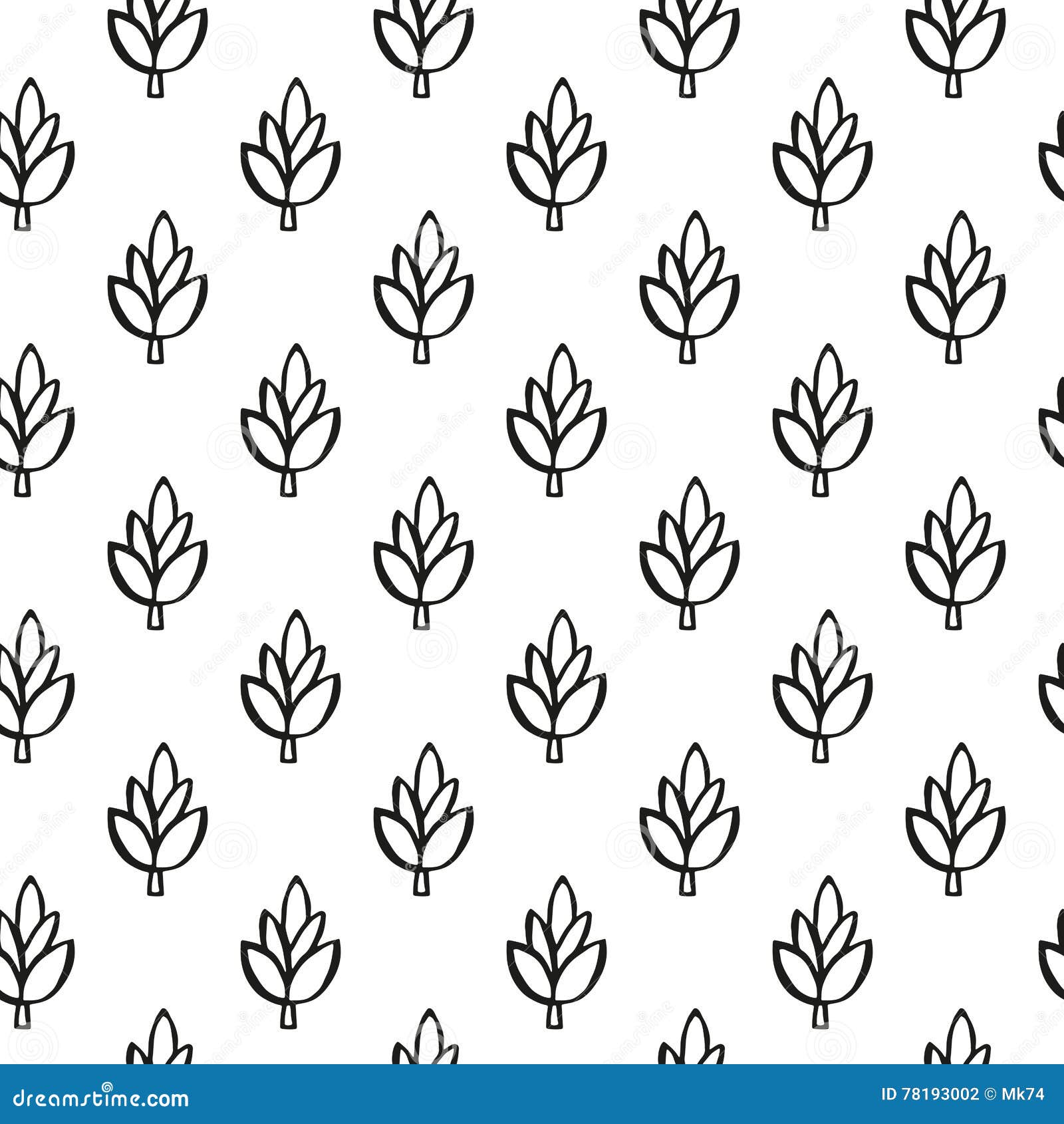 Simple plant pattern stock vector. Illustration of pattern - 78193002
