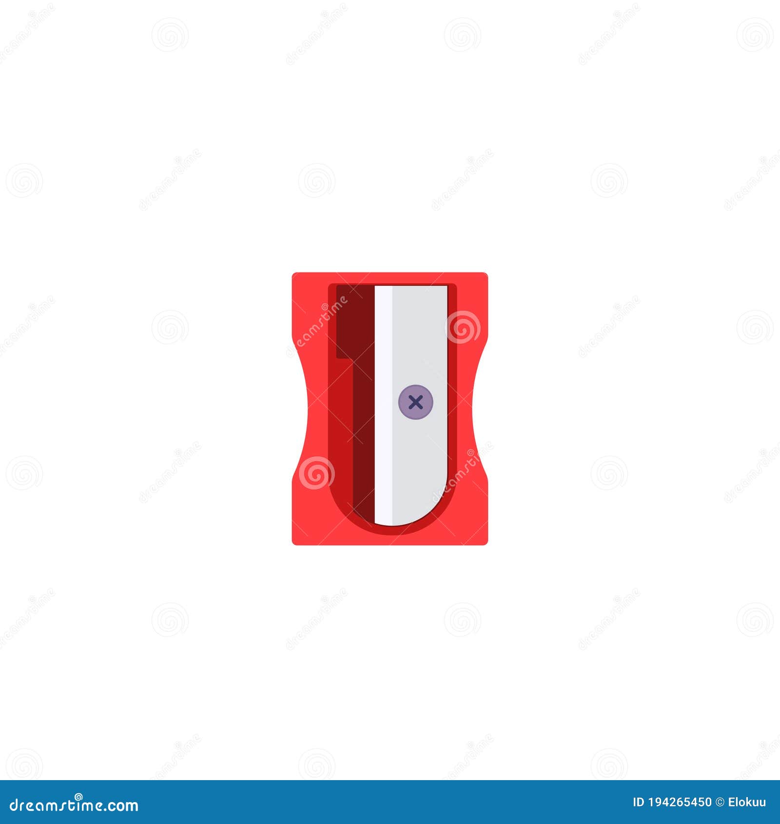 Simple Plastic Red Pencil Sharpener Flat Icon Stock Vector ...