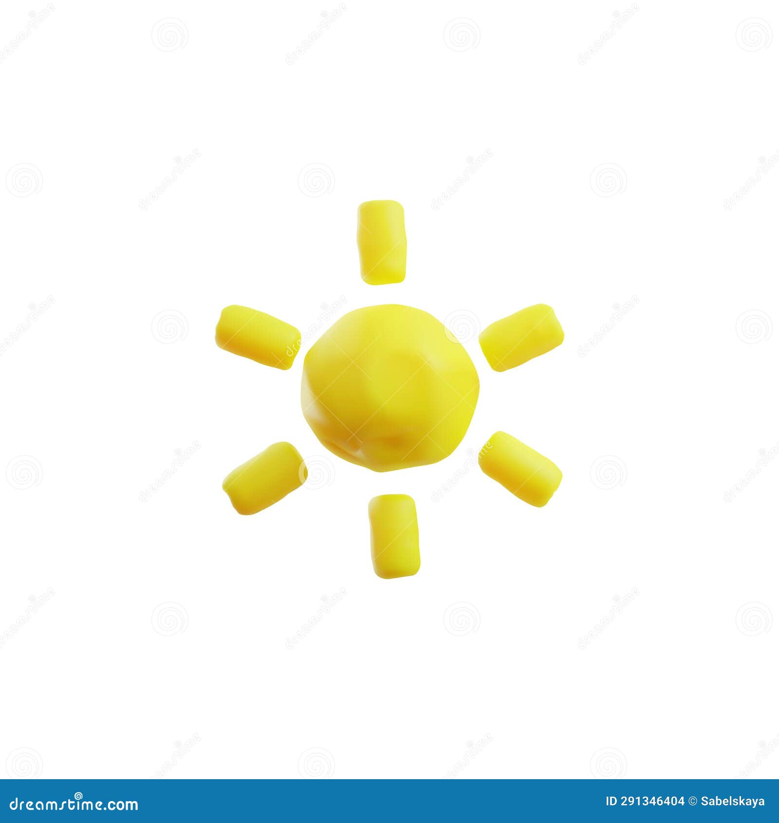 Simple Plasticine Sun with Rays 3D Style, Vector Illustration Stock ...