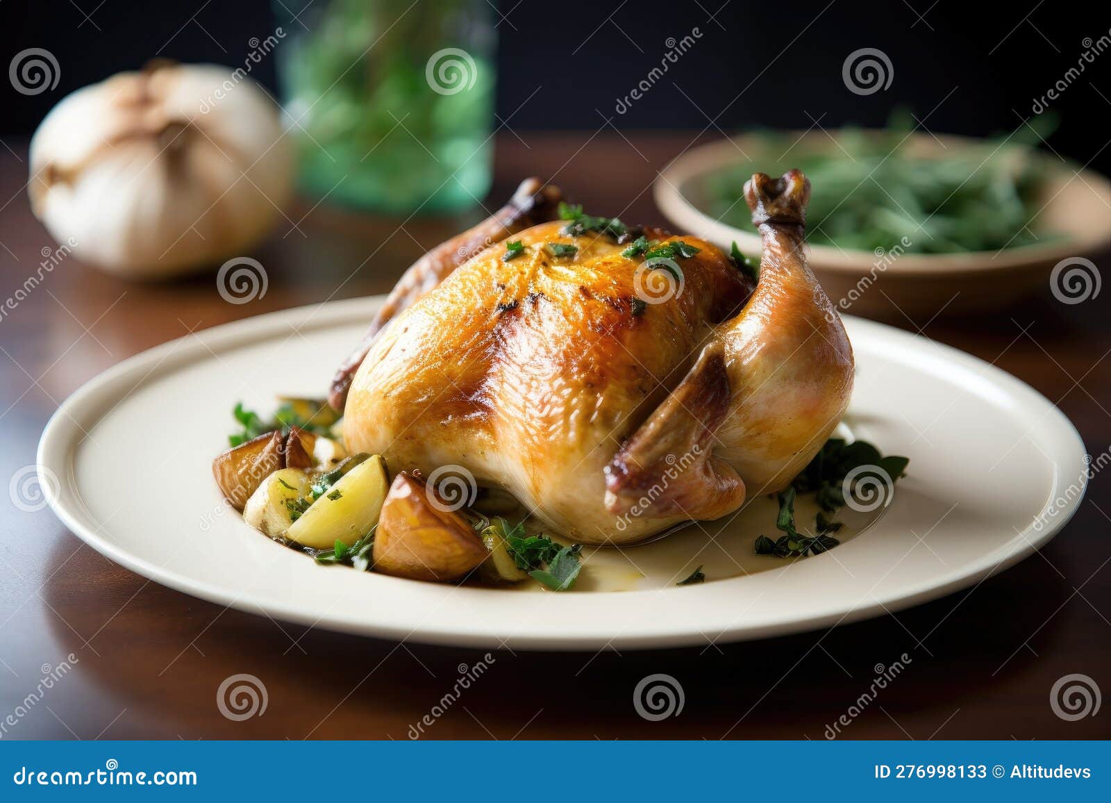 Simple Plating of Roasted Chicken , with a Touch of Garlic and Thyme ...