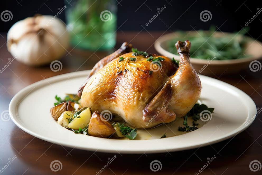 Simple Plating of Roasted Chicken , with a Touch of Garlic and Thyme ...