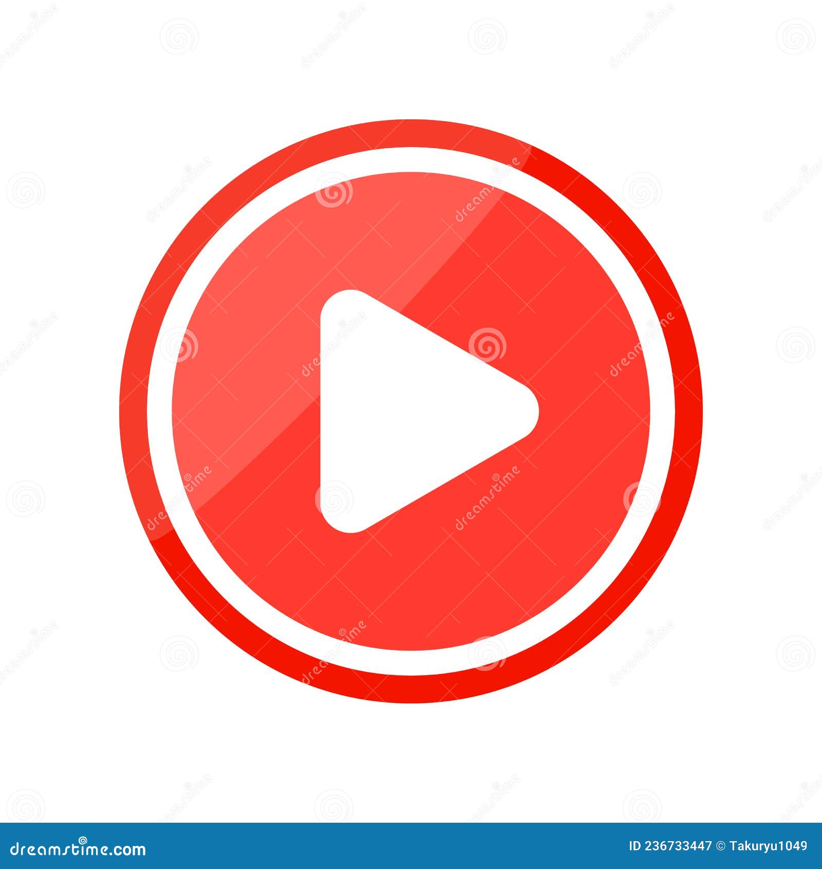 Simple Play Button Icon with a Sense of Gloss. Vector. Editorial ...